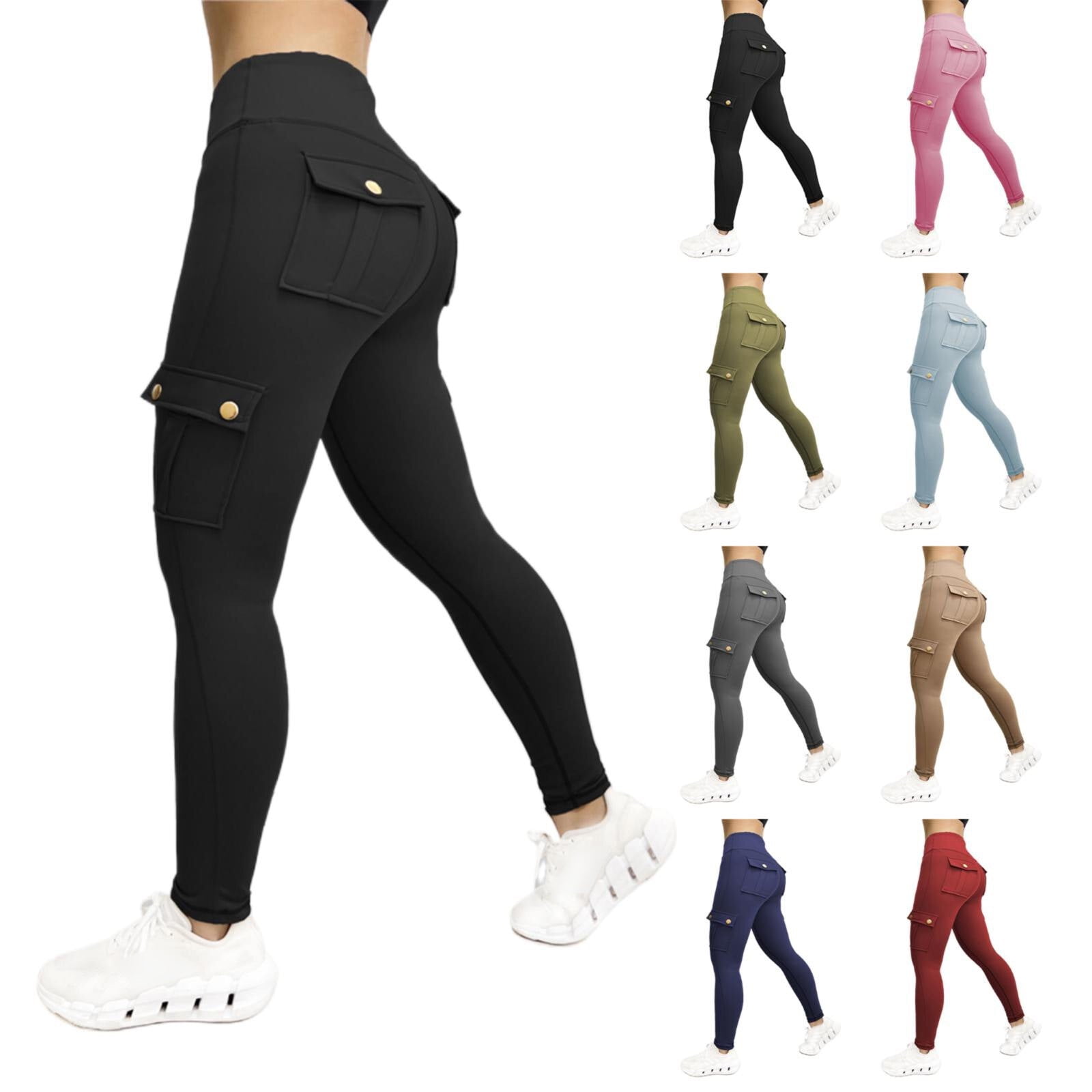 Viadha Yoga Leggings Women High Waist High Elasticity Pockets Workout ...