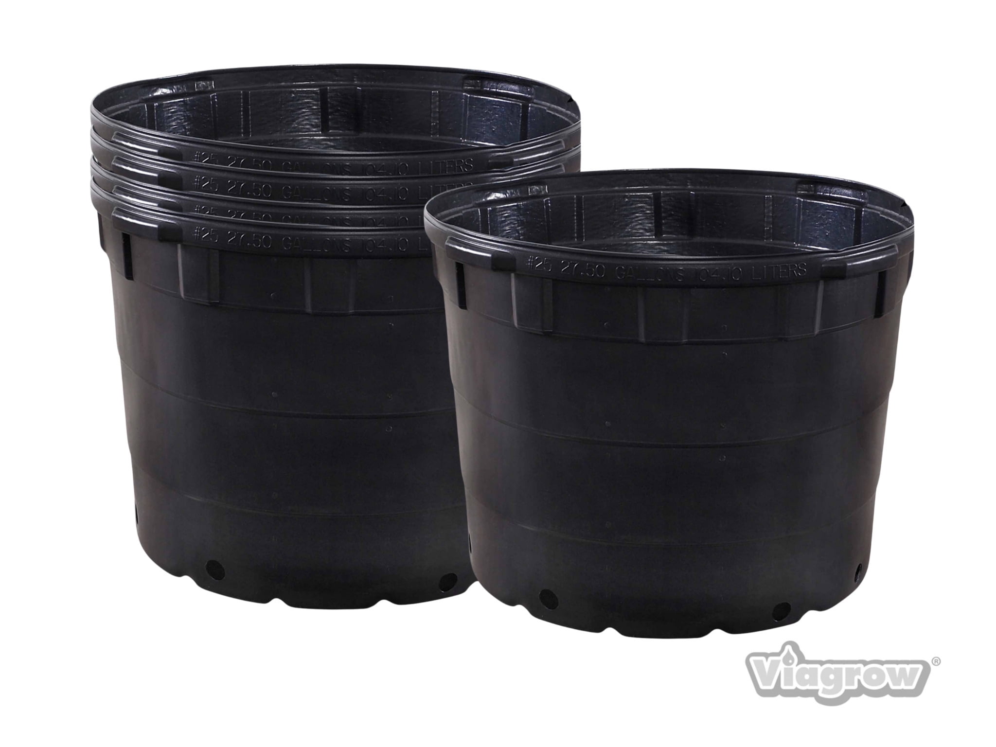 Viagrow 25 Gal. Plastic Round Nursery Pots Durable, Recyclable, BPA ...