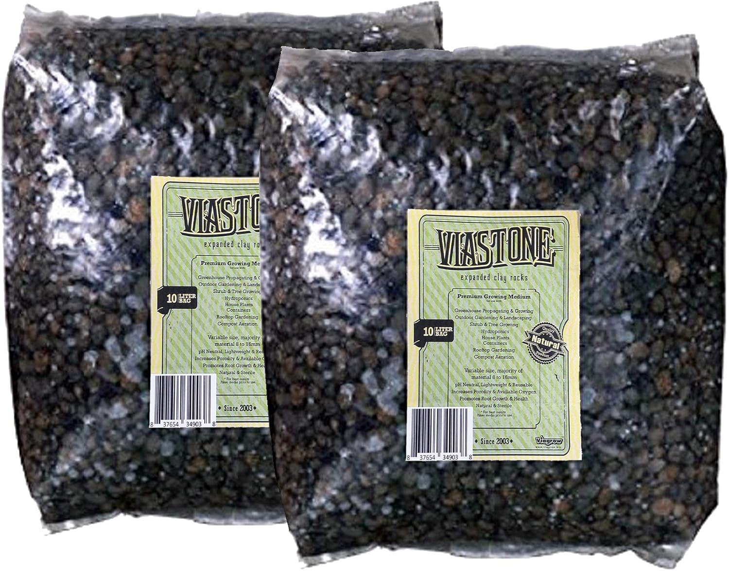 Viagrow VS10-2 Viastone Expanded Clay Pebbles, 10-Liter, 2-Pack Grow ...
