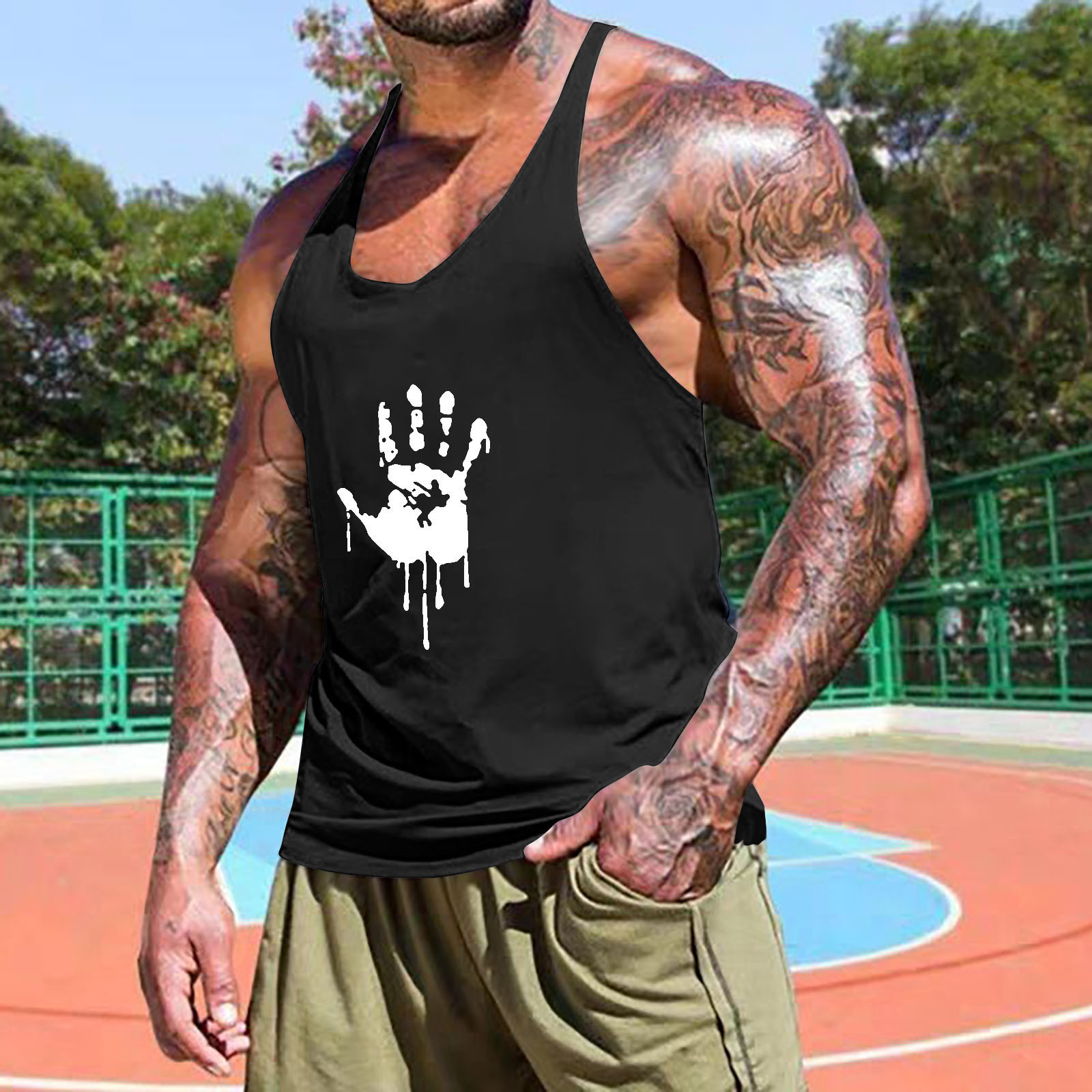 Viahda Mens Quick-Dry Workout Lightweight Stringer Training Singlet ...