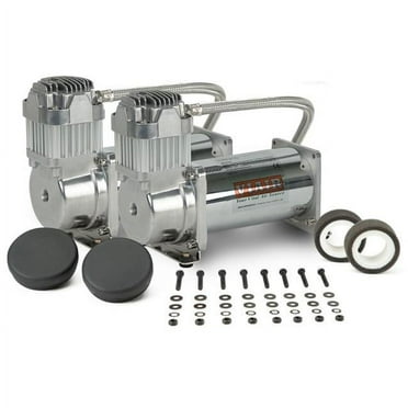 VIAIR Dual 400C 12 Volt 150 PSI Chrome Air Accessories Compressor Kit Value Pack - Walmart.com