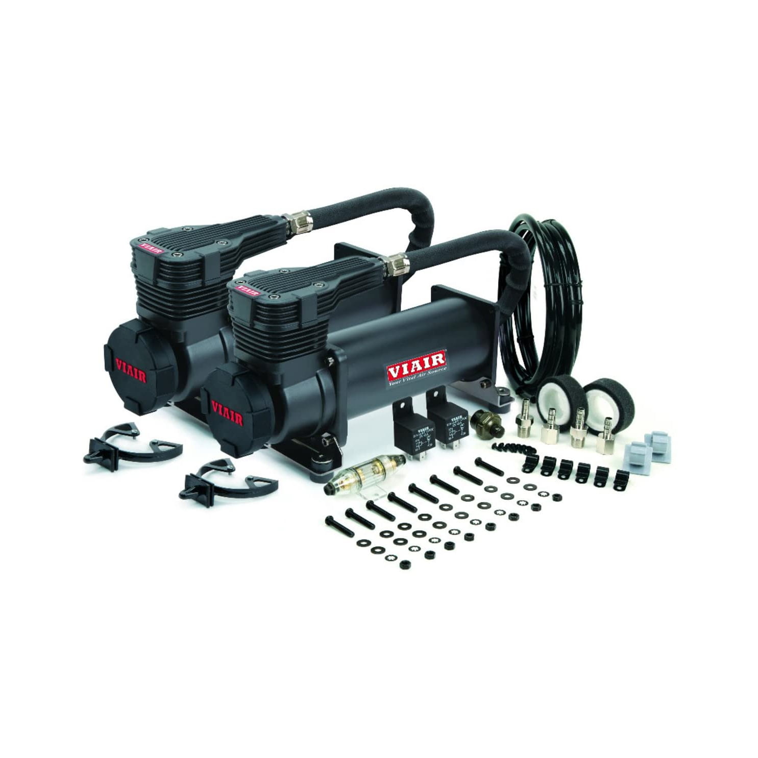 Viair Dual 485C 12 Volt 200 PSI Chrome Air Accessories Compressor Kit ...