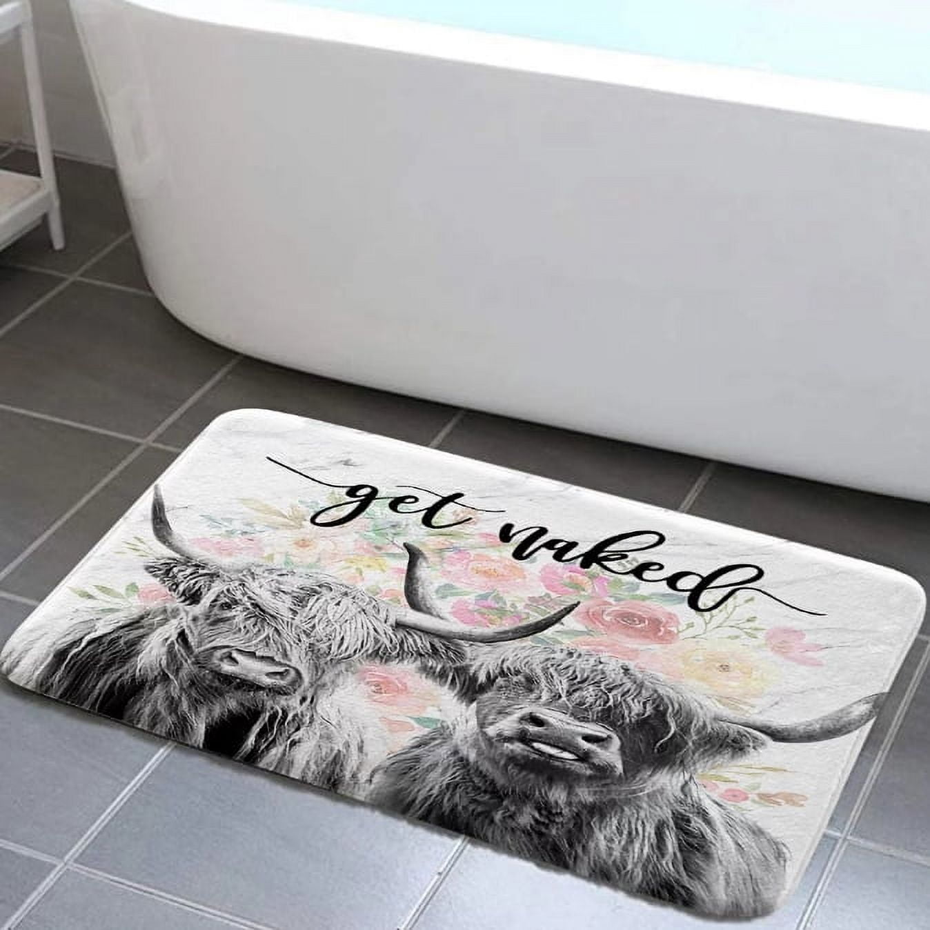 Walmart Funny Highland Cow Bath Mat, Non-Slip, Machine Washable ...