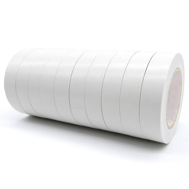 Viaky 10 Rolls White PVC Electrical Insulation Tapes, Flame Retardant ...