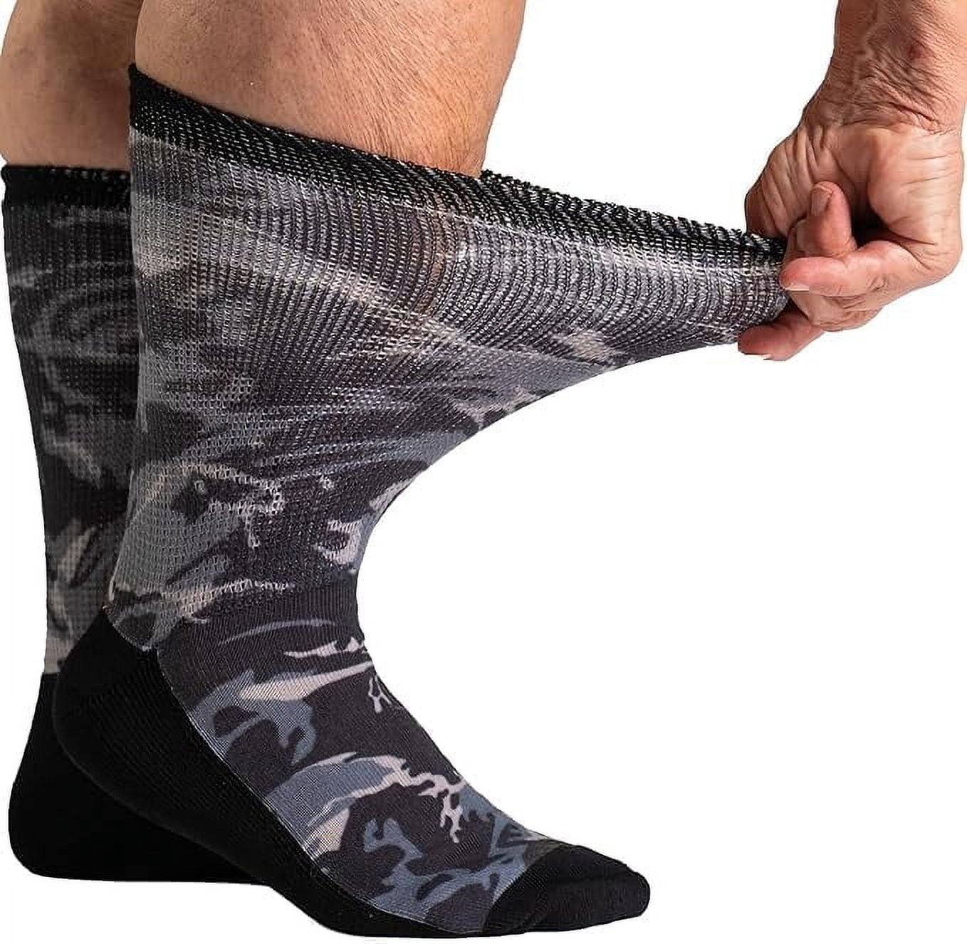 Viasox EasyStretch Crew Diabetic Socks for Men & Women, Non Binding Top ...