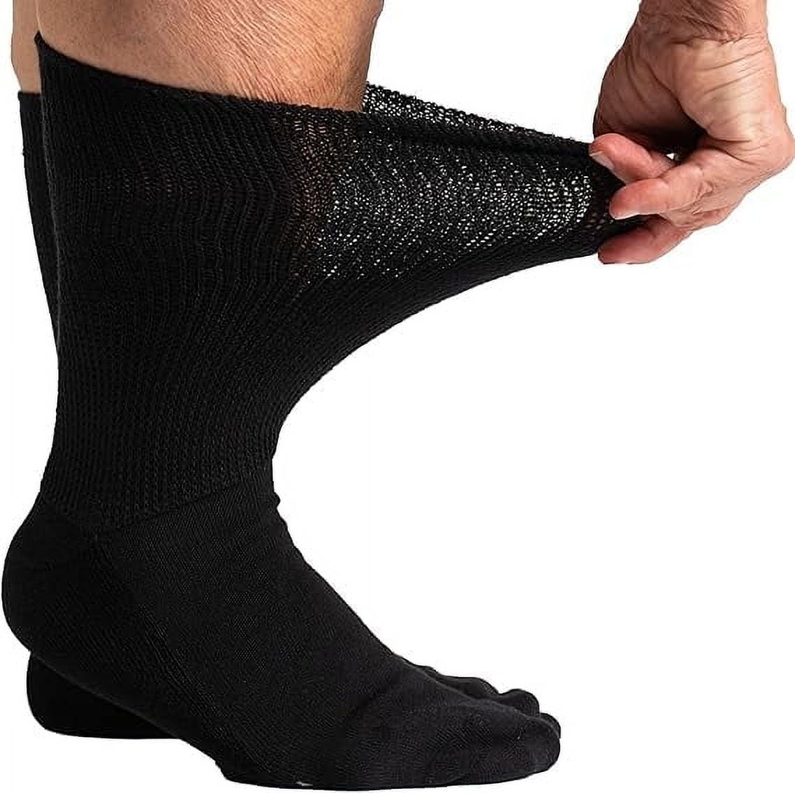 Viasox EasyStretch Crew Diabetic Socks for Men & Women, Non Binding Top ...