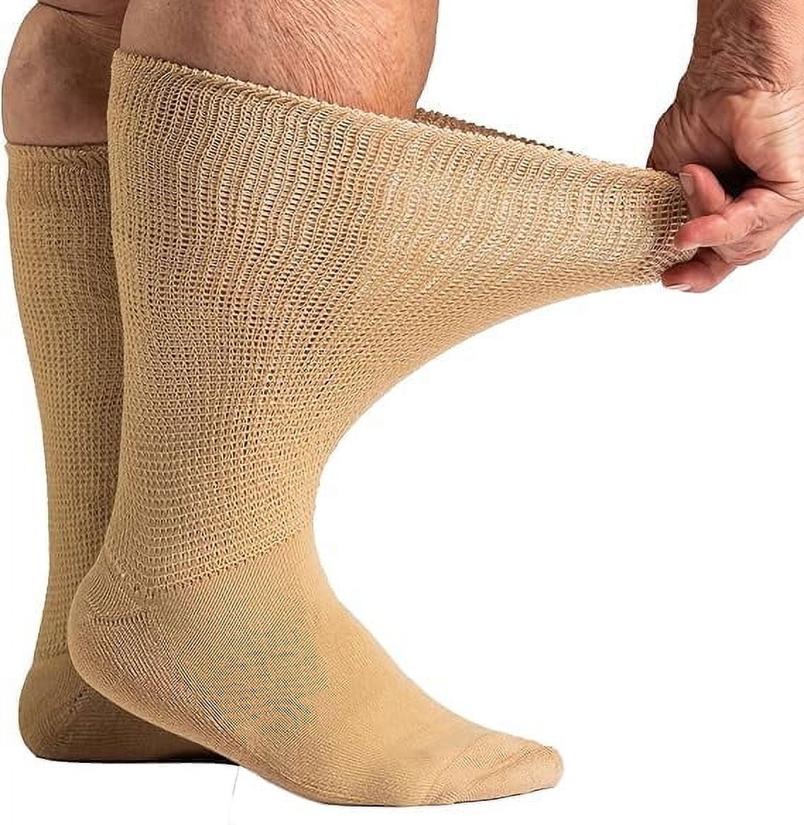 Viasox EasyStretch Crew Diabetic Socks for Men & Women, Non Binding Top ...