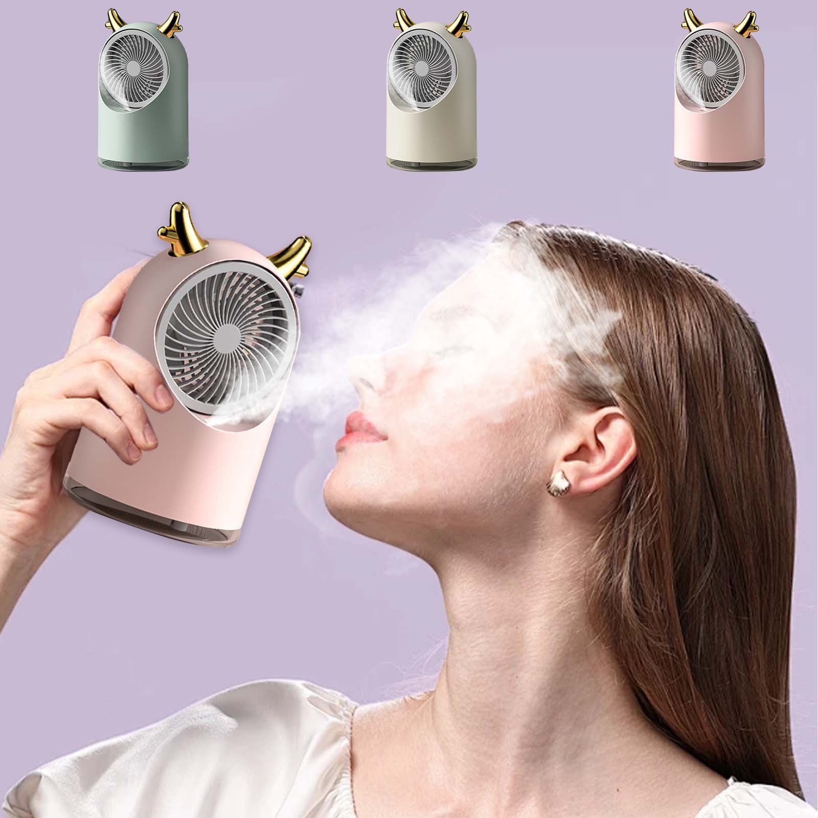 VibHome Battery Operated Fans Portable Misting Fan 400ml Handheld Fan ...