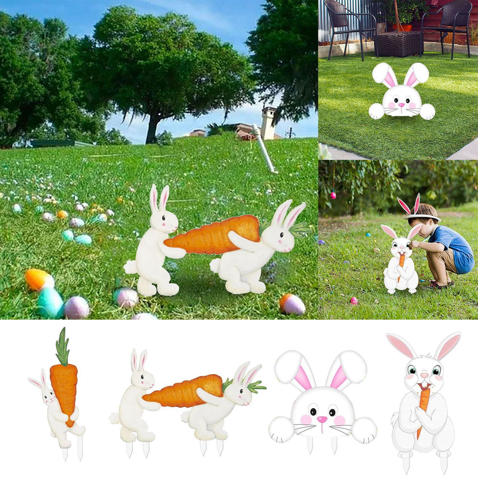 VibHome Easter Out Door Decorations Easter Cute Decoration With Wooden ...