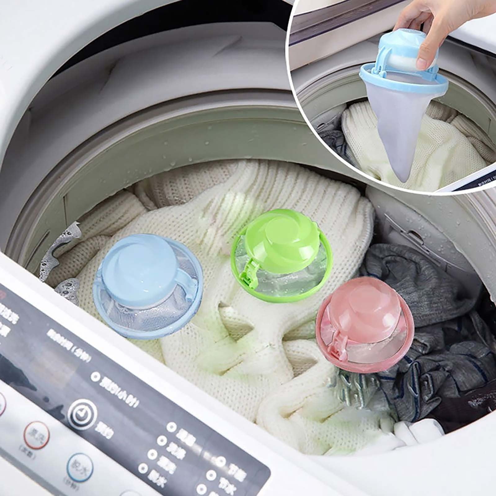 VibHome Home Floating Lint Hair Catcher Mesh Pouch Washing Machine ...