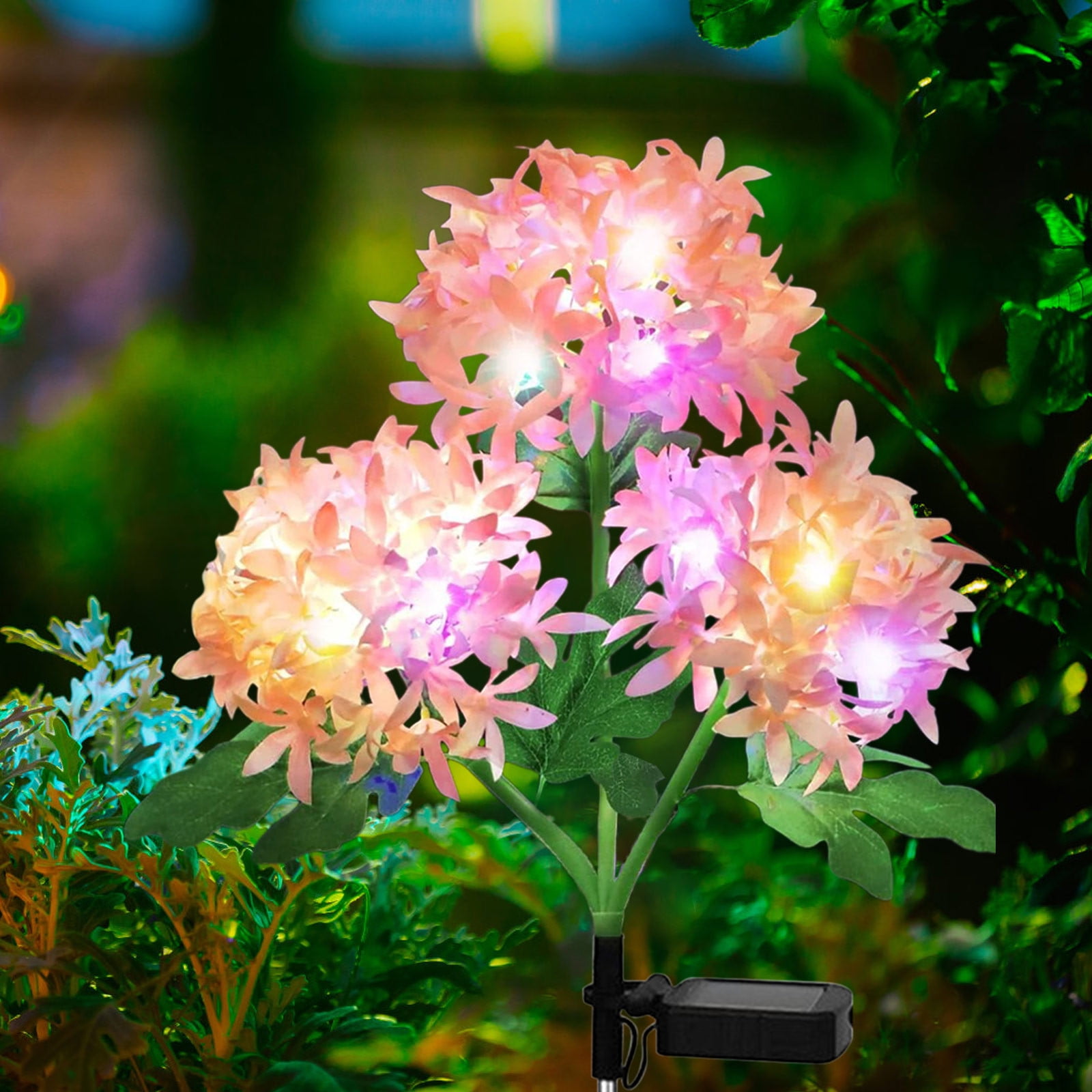 VibHome Hydrangea Flowers Solar-PoweRed Lights Hydrangea Solar Light ...