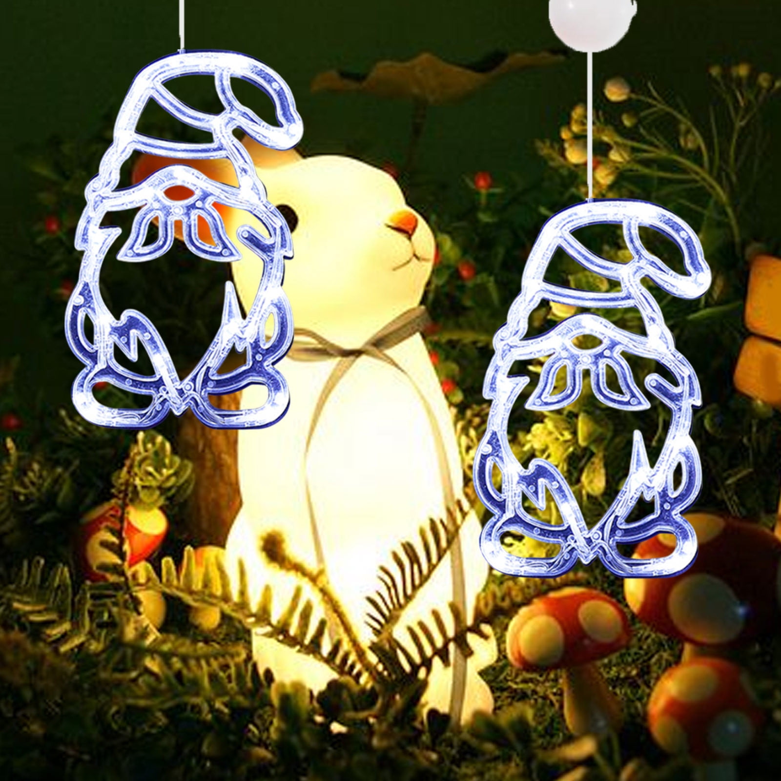 VibHome Outdoor Easter Decor Easter Bunny Light LED Suction Cup Hanging ...