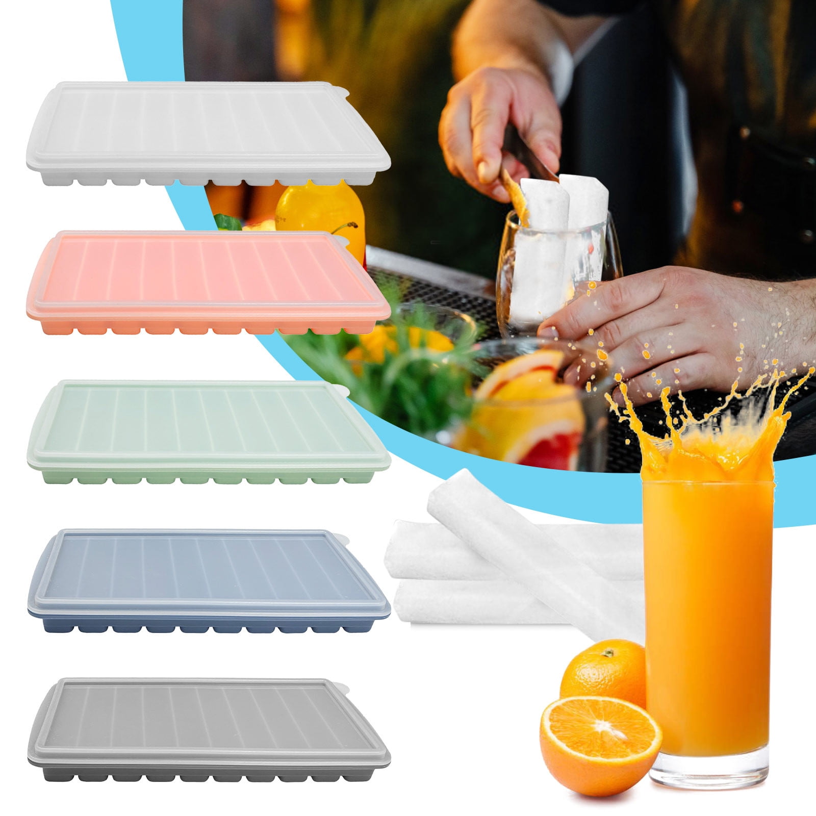 VibHome Ice Trays for Freezer,Pressing Ice Box With 32 Compartments For ...