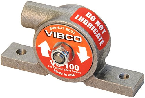 Vibco VS-100 Silent Pneumatic Turbine Vibrator, 20 lb. Force, 12000 VPM, 4 CFM, 60 psi, 3" Bolt ...