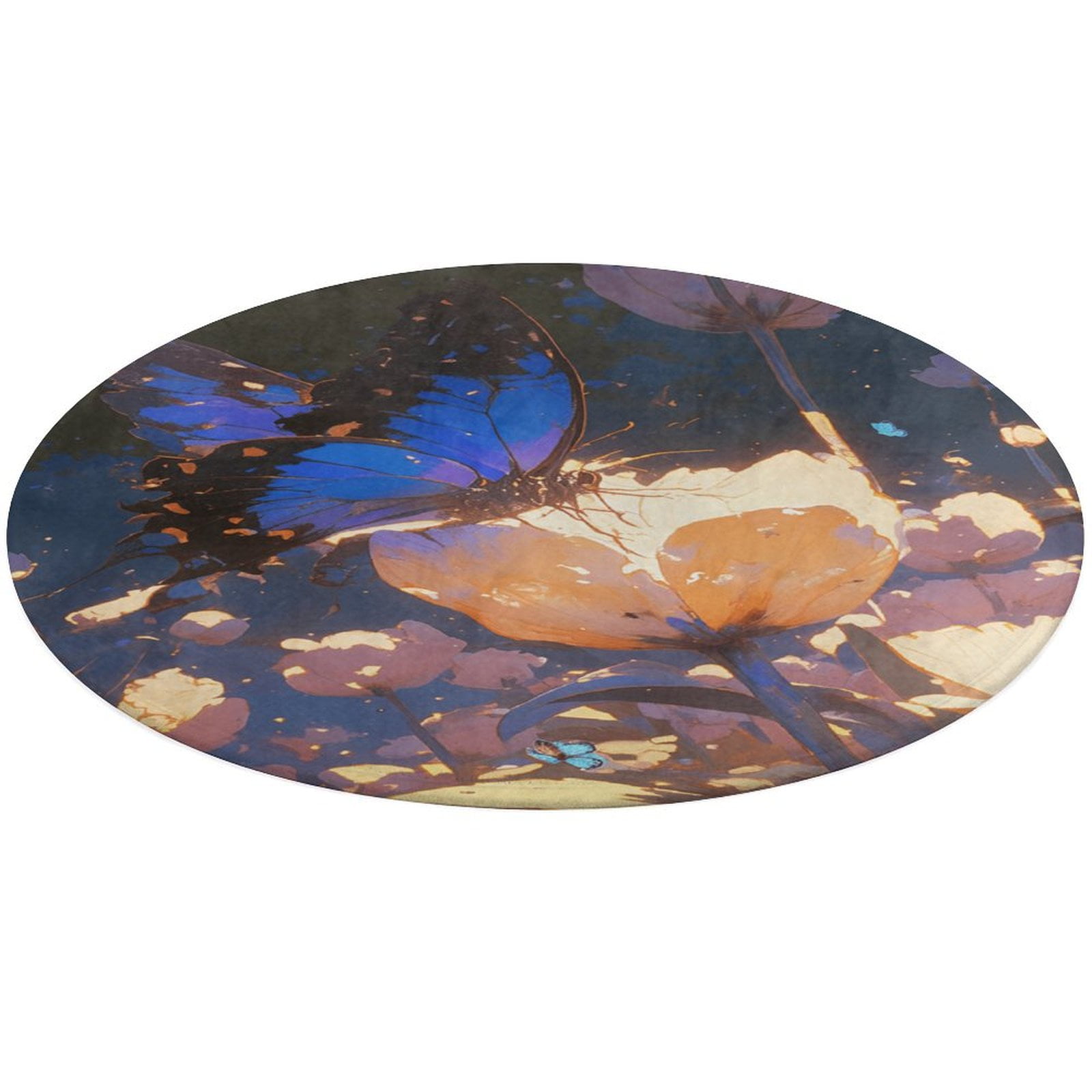 Vibe Blooming Tulips Round Rugs -Washable Non-Slip Small Round Area Rug ...