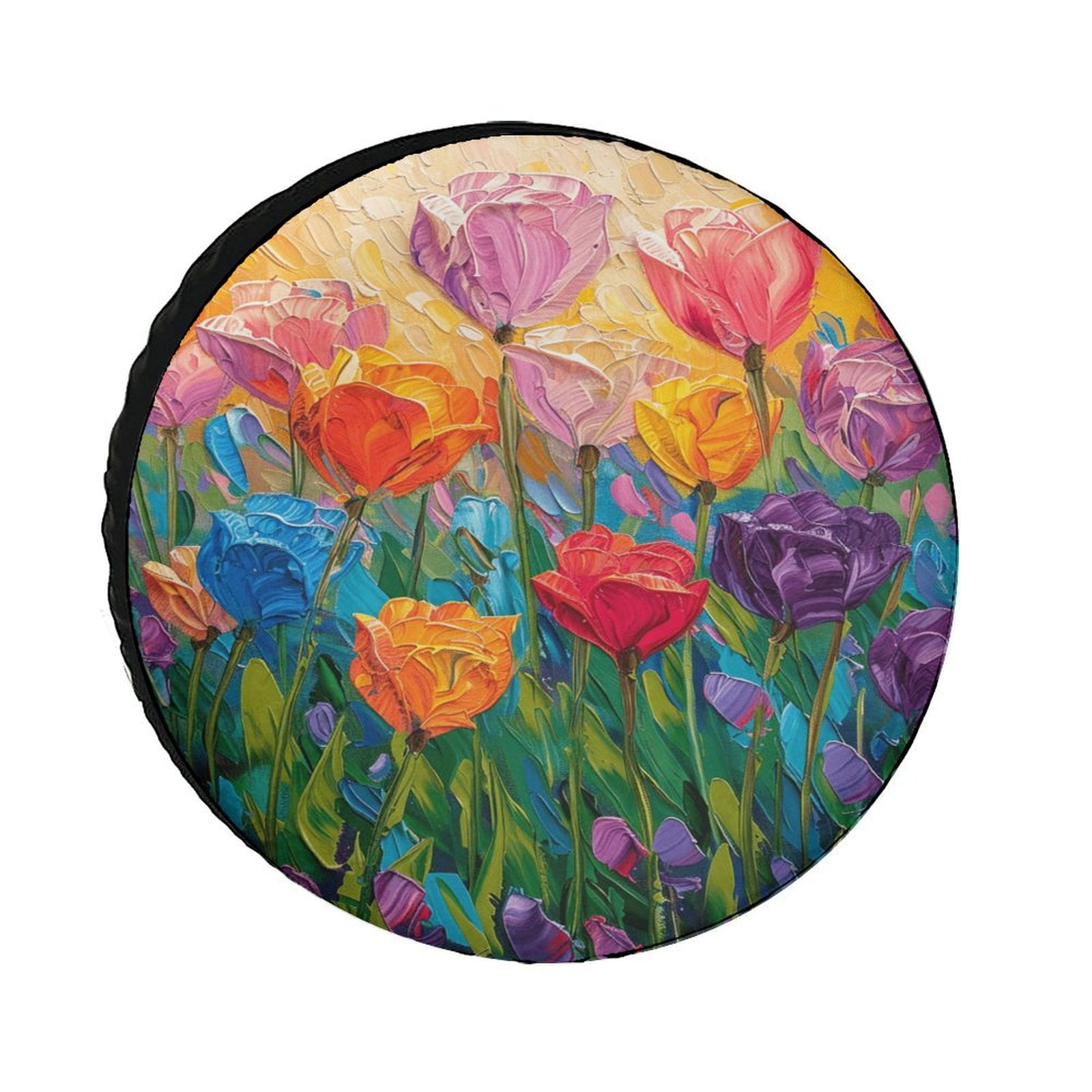 Vibe Blooming Tulips Spare Tire Cover,Universal Wheel Tire Cover for ...