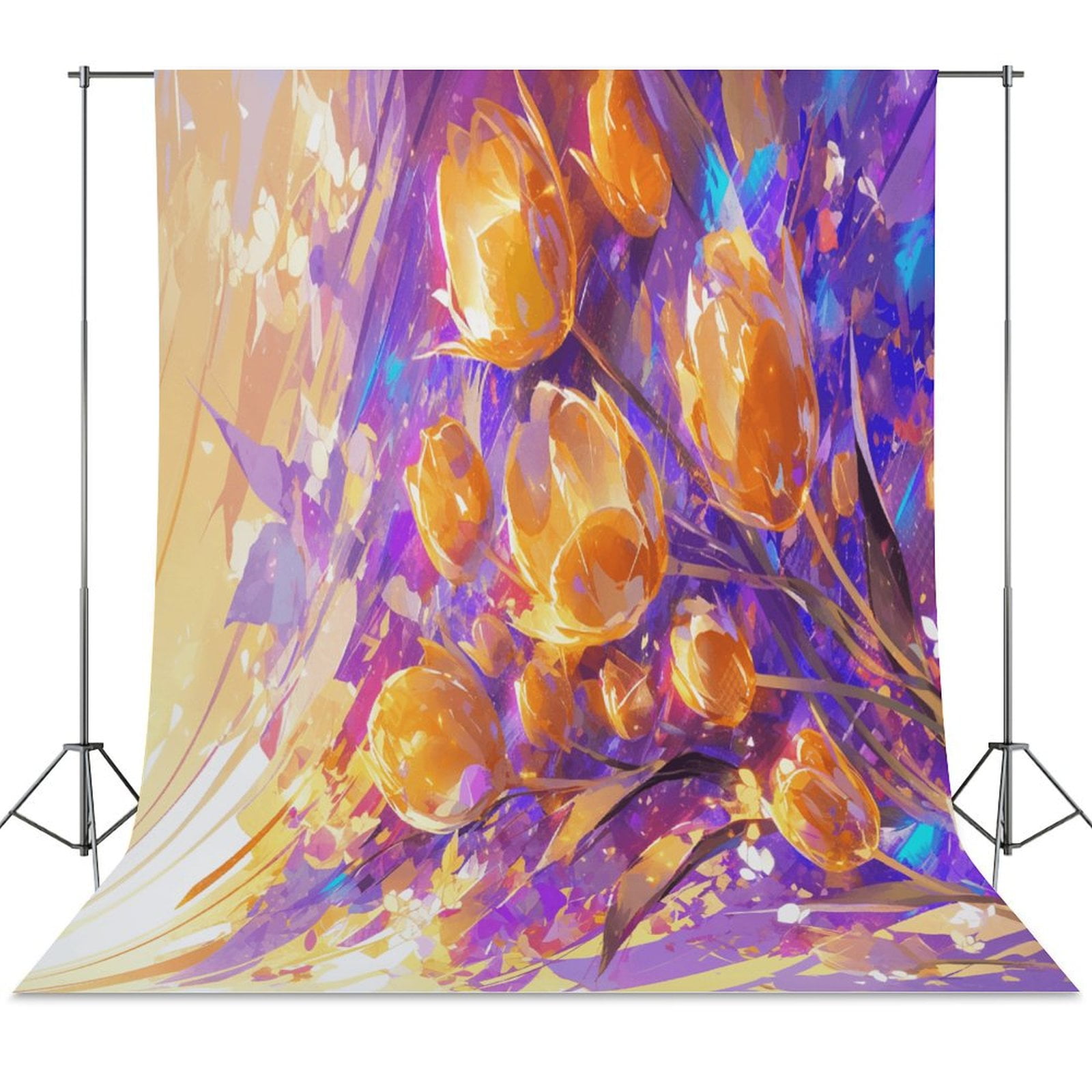 Vibe Blooming Tulips Spring Wall Backdrop Background Floral Backdrops ...