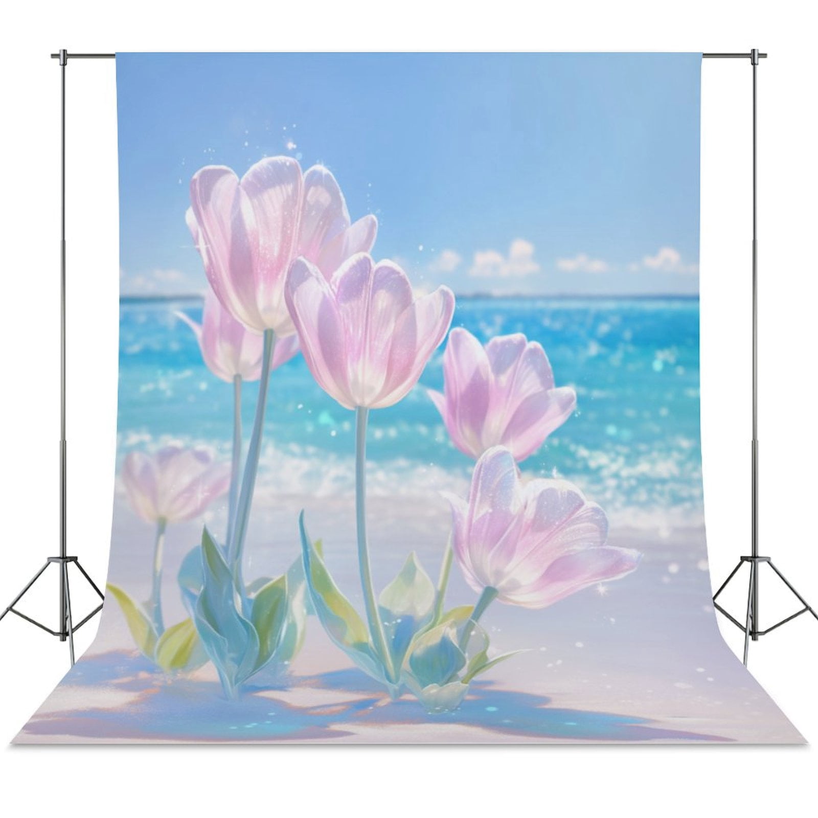 Vibe Blooming Tulips Spring Wall Backdrop Background Floral Backdrops ...
