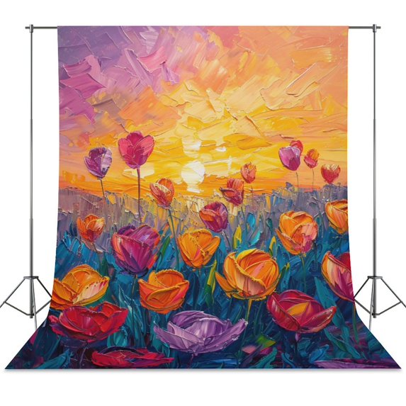 Vibe Blooming Tulips Spring Wall Backdrop Background Floral Backdrops ...