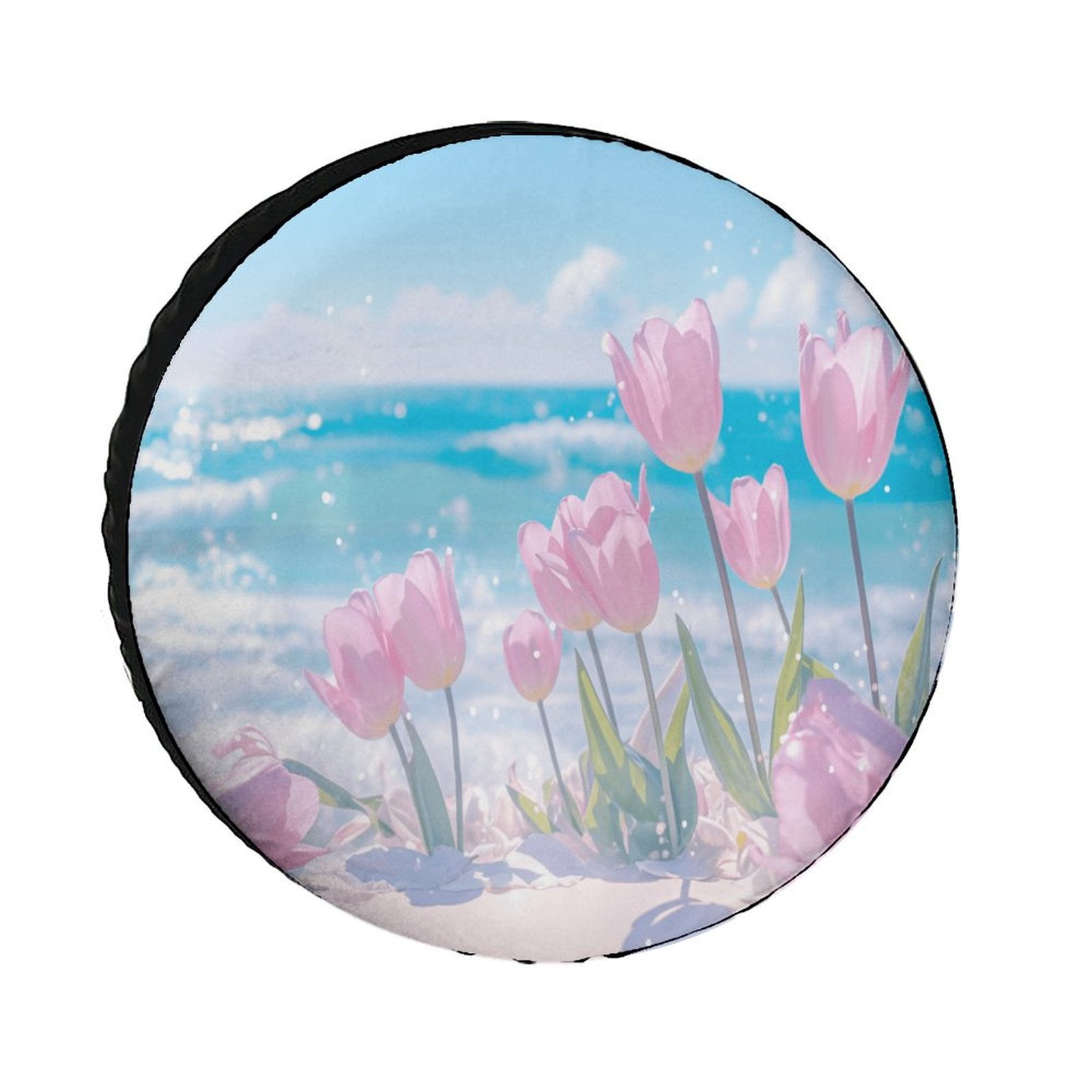 Vibe Blooming Tulips Tire Cover Waterproof Dust-Proof Universal Wheel ...