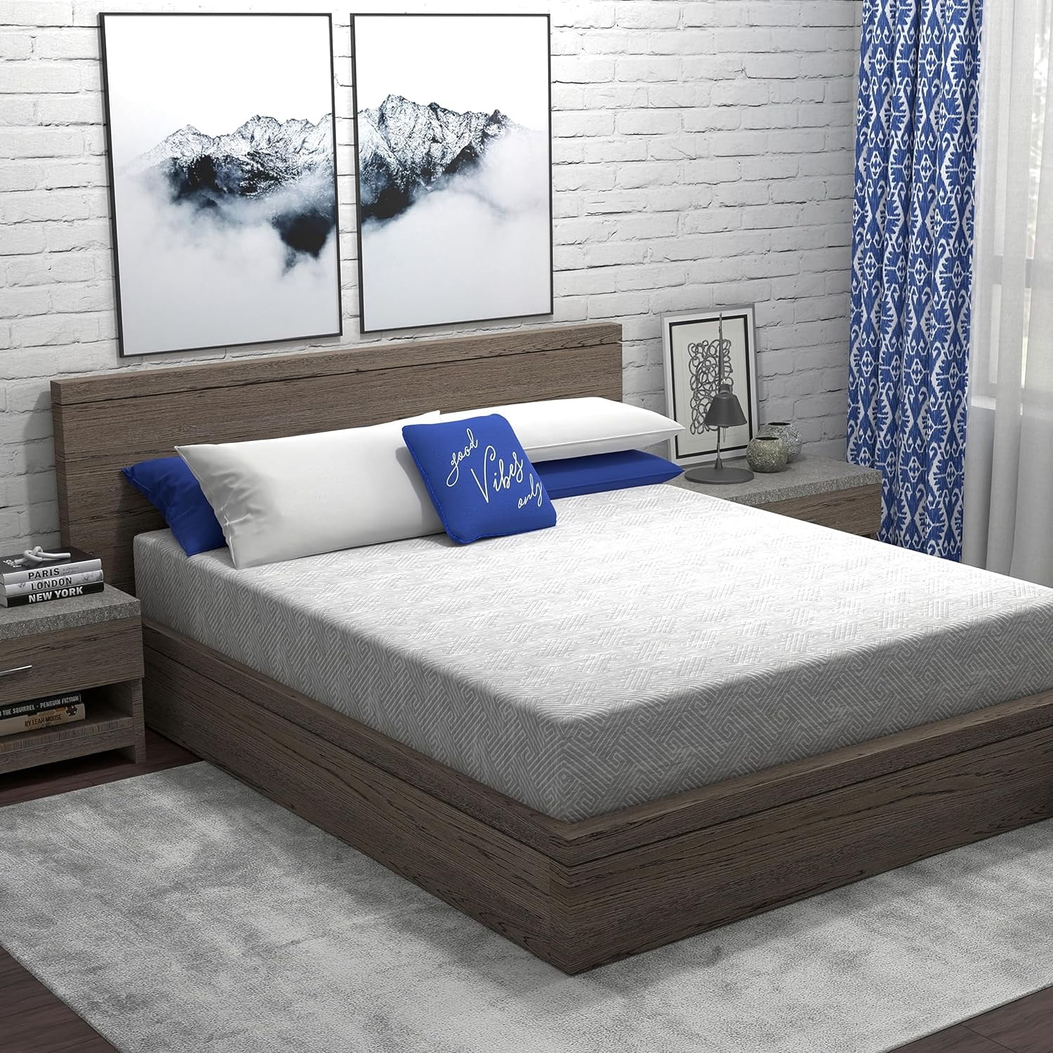 Vibe Heather Grey Gel Memory Foam Mattress, CertiPUR-US and Oeko-TEX ...