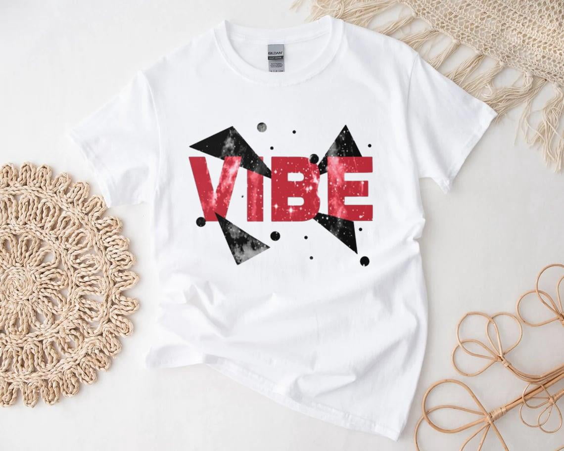 Vibe Minimalist Typography Relaxed Positive Energy T-Shirt, for men ...