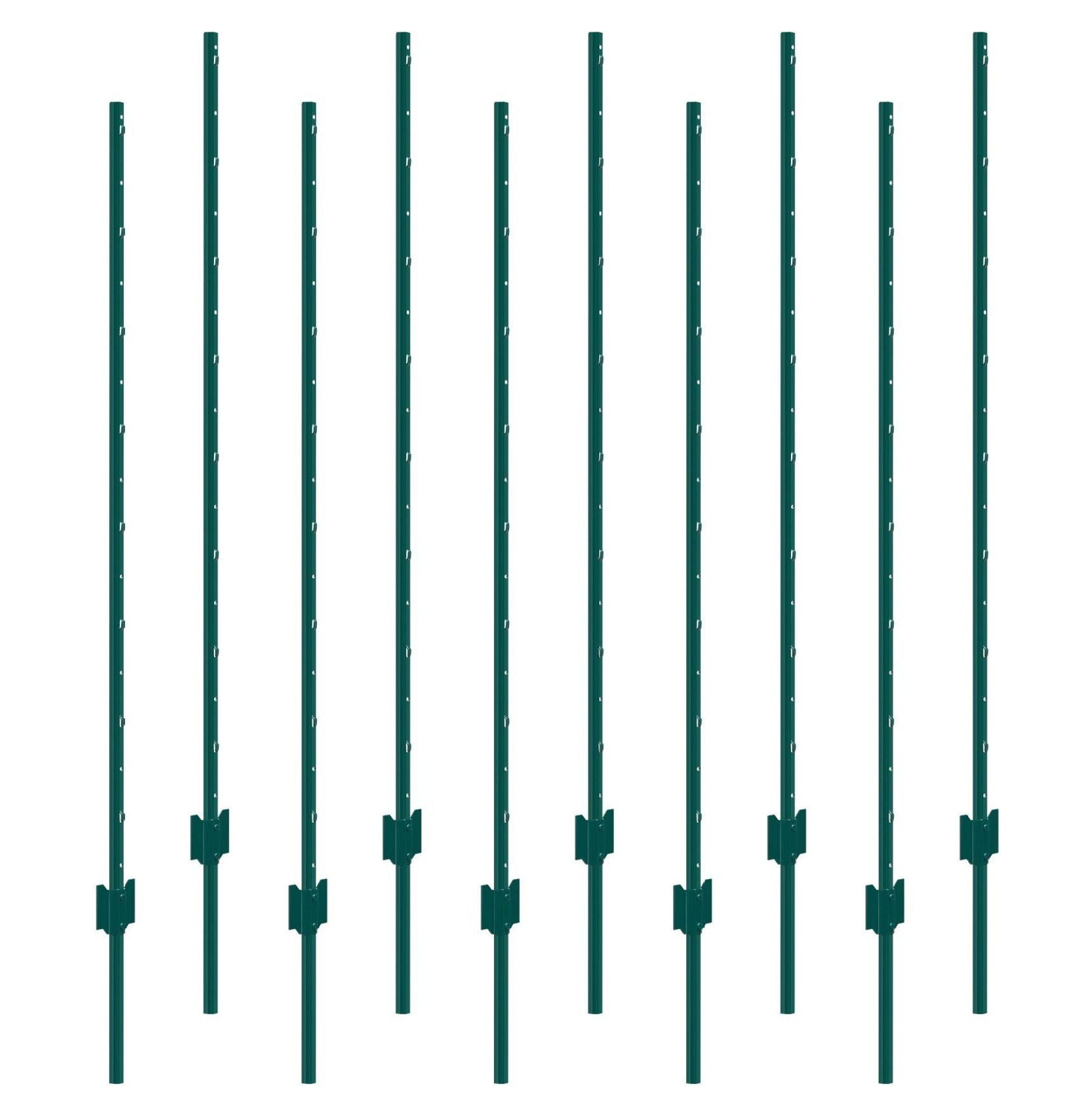VibeVerse 5 Feet Fence Post 10 Pack T-Post Heavy Duty Metal Fence Posts ...