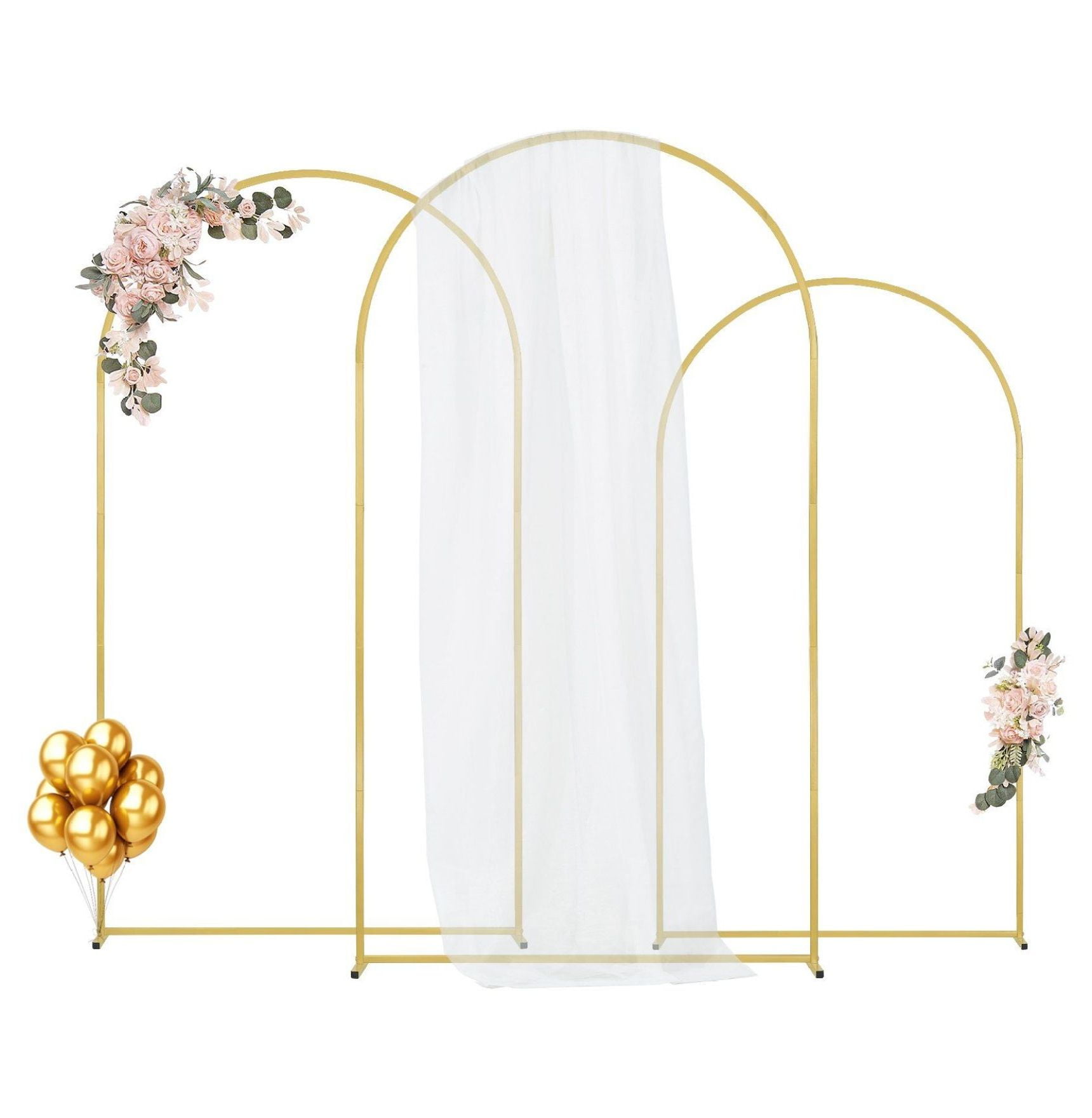 VibeVerse Metal Arch Backdrop Stand Set of 3 Stand with Case Connection ...