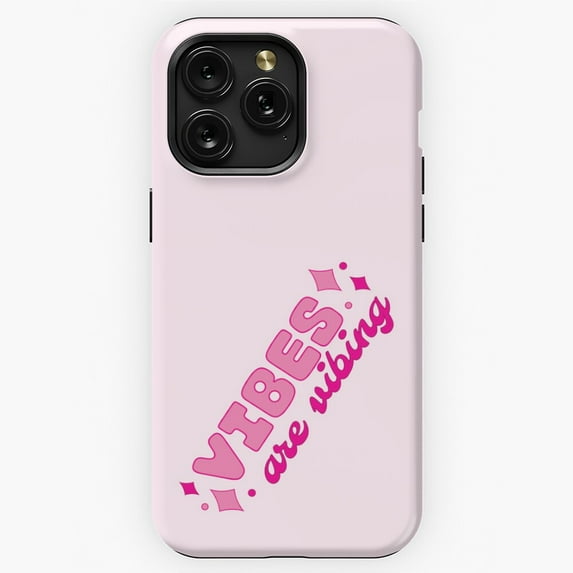 Vibes Are Vibing Pink Minimal Design iPhone Case 17 11 12 13 14 15 16 ...