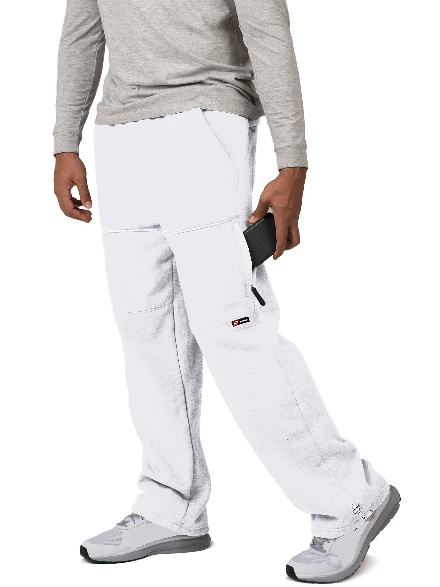 Vibes Men's Cargo Zipper Pocket Sweatpants Adjustable Bungee Cord open ...