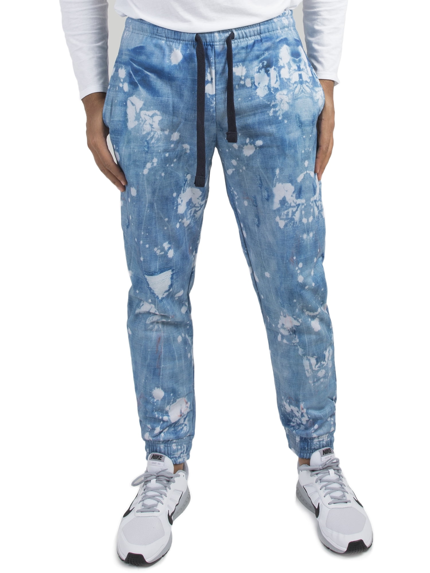 Vibes Men's Relaxed Fit Printed Fleece Jogger Sweat Pants - Walmart.com