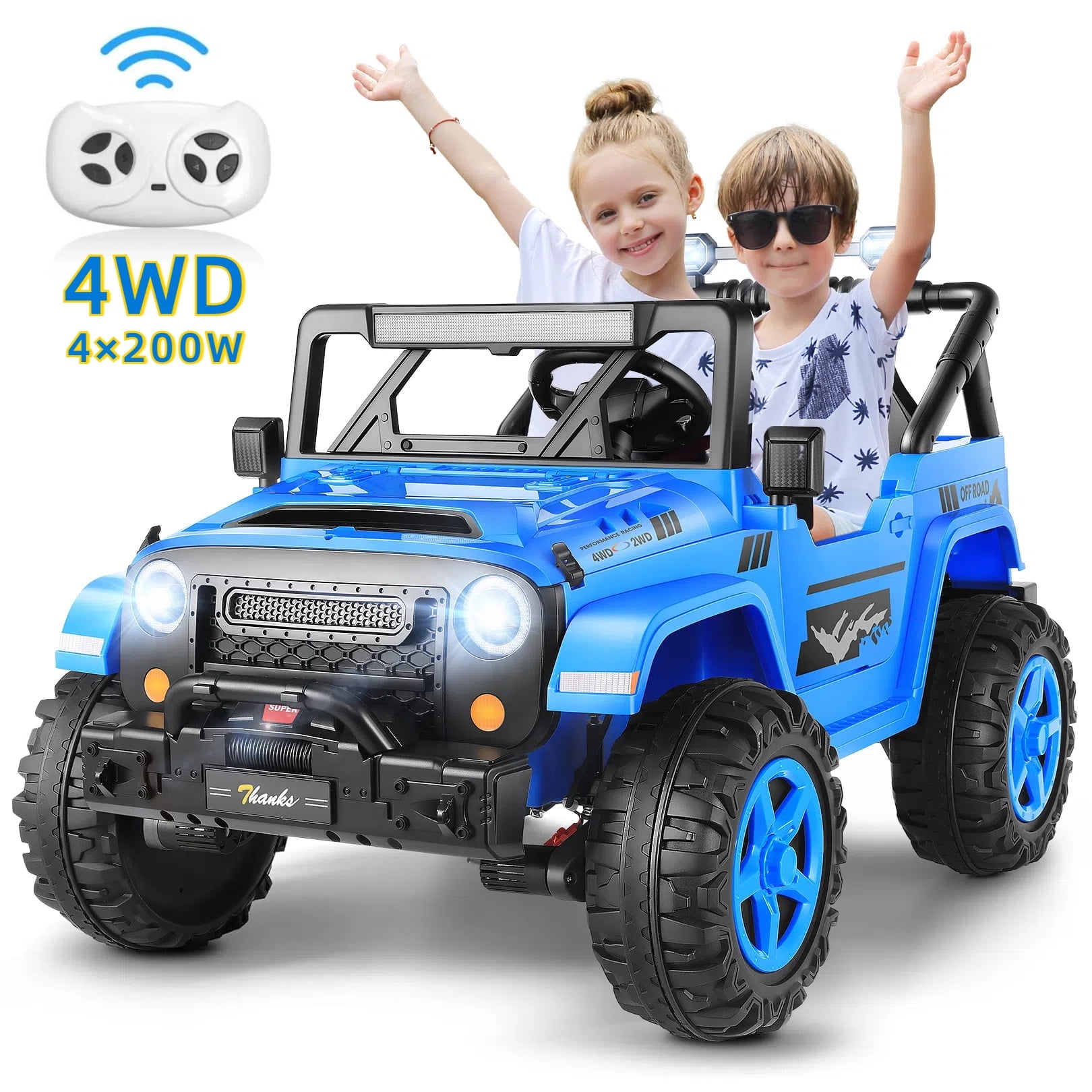 Vibespark 24V 2 Seater Kids Ride on Toys with Remote Control, 4×200W ...