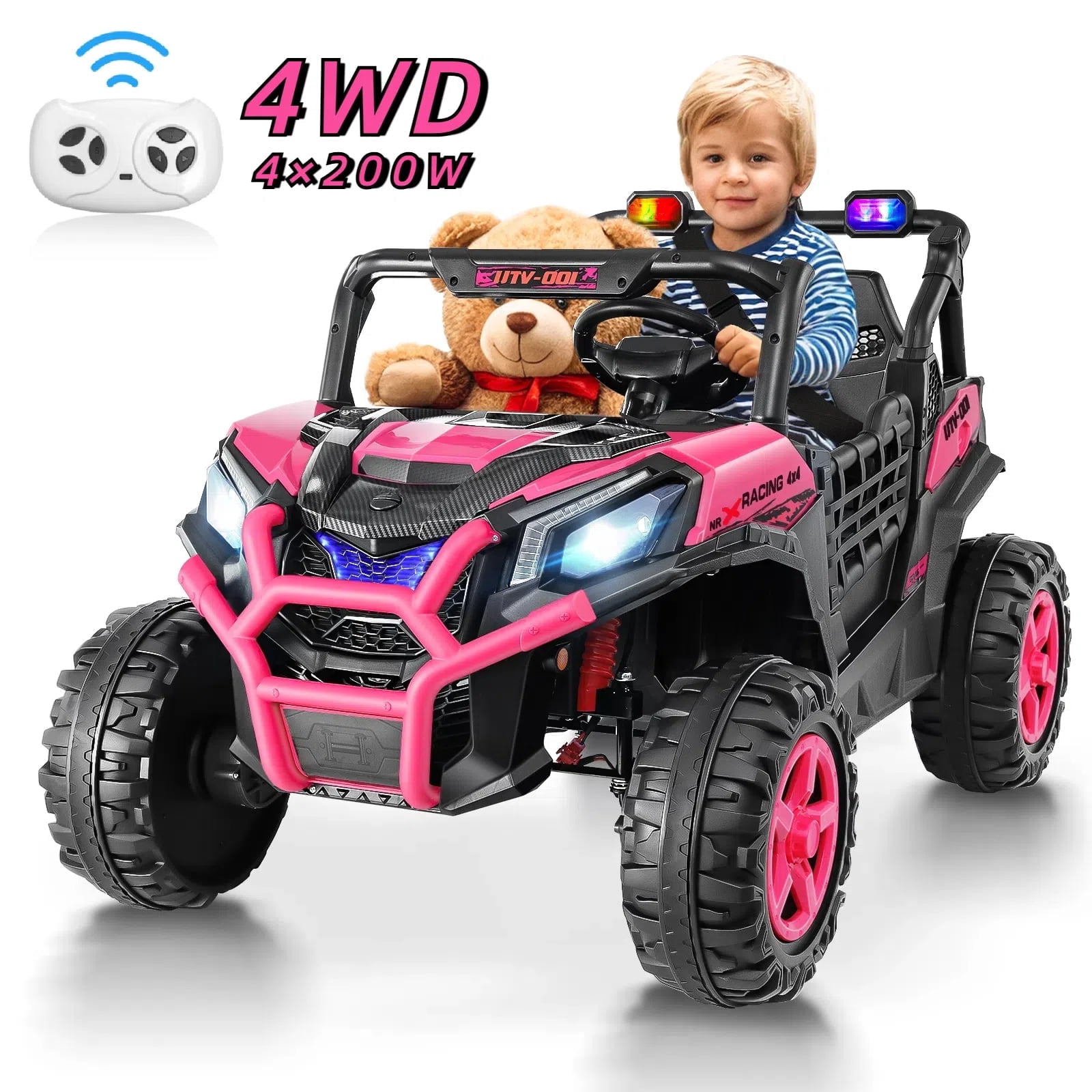 Vibespark 24V Ride on Toys Car w/ 2 XL Seater & Remote Control, 4WD ...