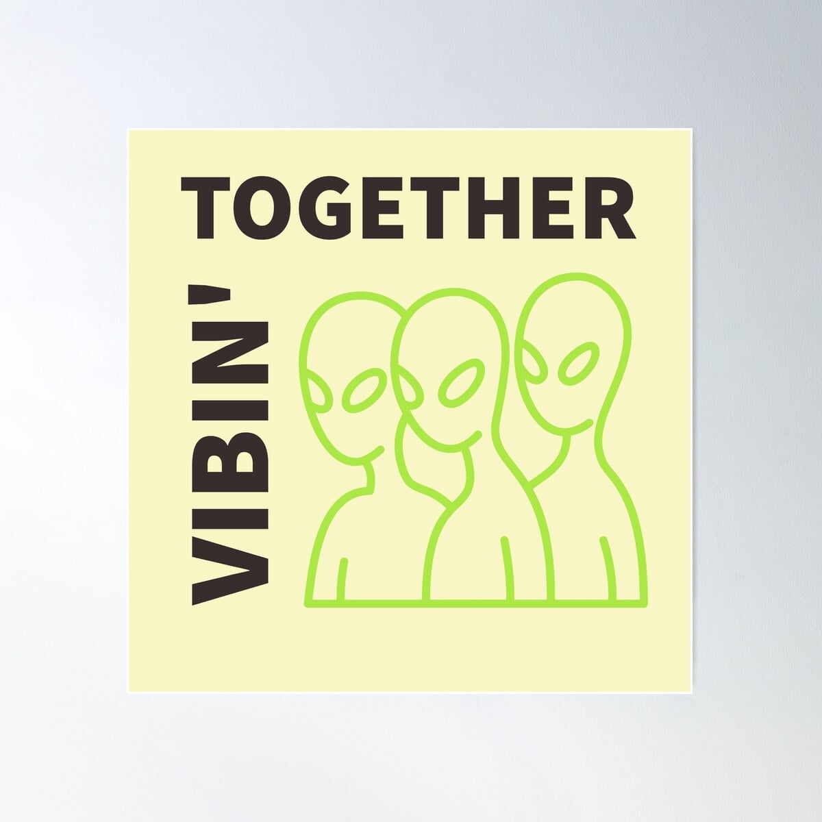 Vibing Aliens Retro Poster Wall Art, Modern Wall Decor For Living Room ...