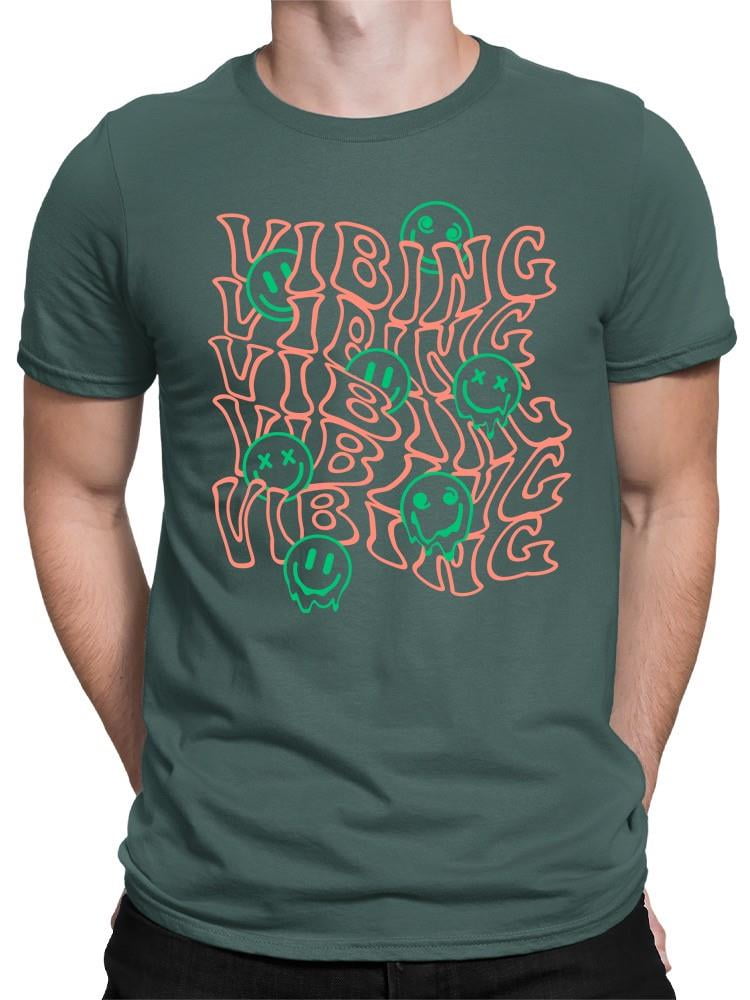 Vibing Smiley Face Graphic Tee T-shirt Color Men's - Walmart.com