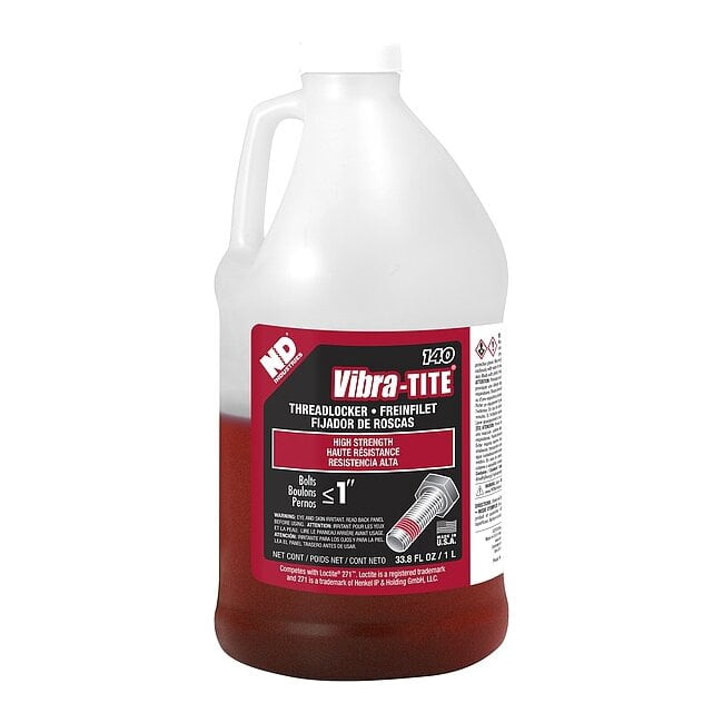 Threadlocker, VIBRA-TITE 140, Red, High Strength, Liquid, 1L Bottle ...