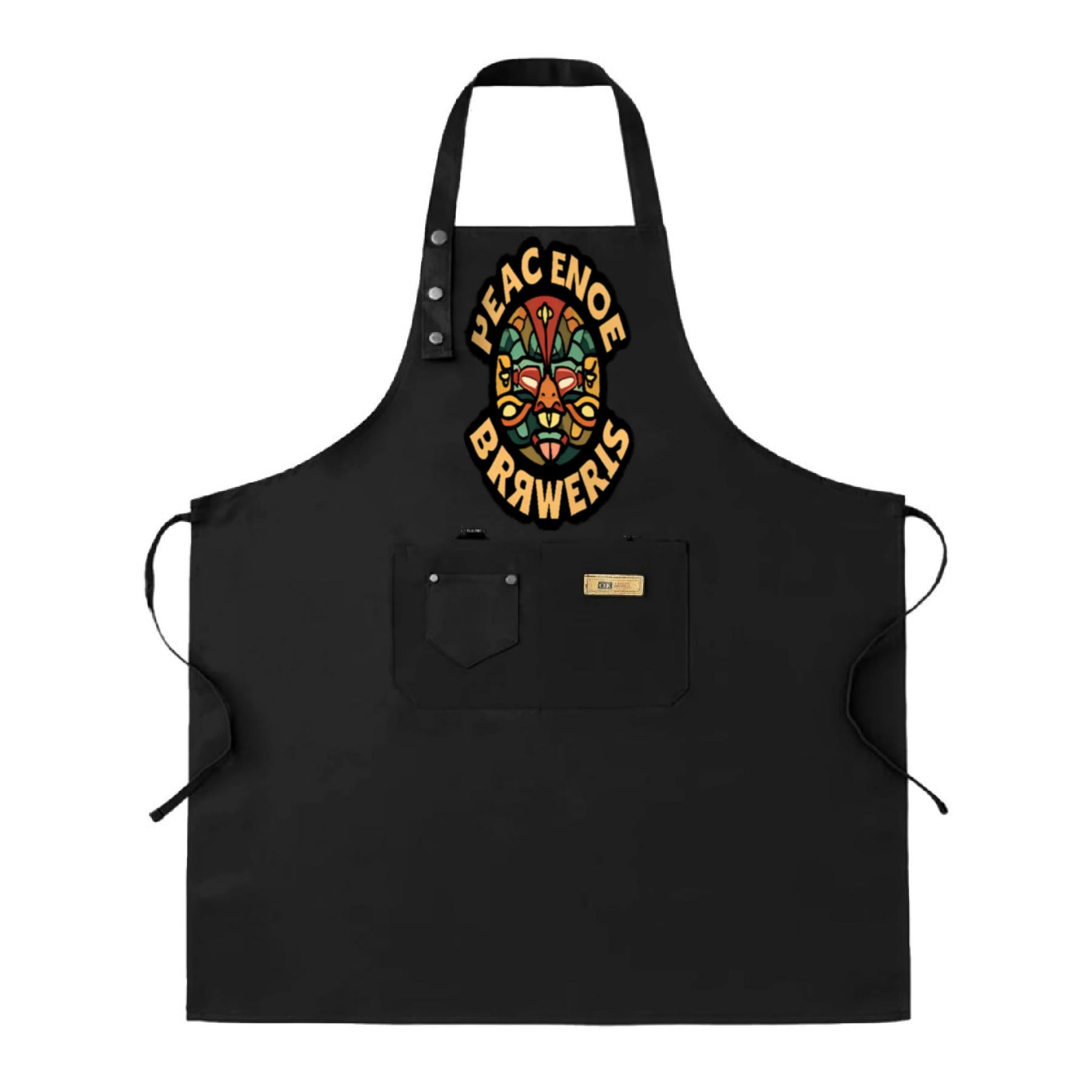 Vibrant 2 Pack Bib Apron Set with Colorful Mask Design & ' PEACE ENJOE ...