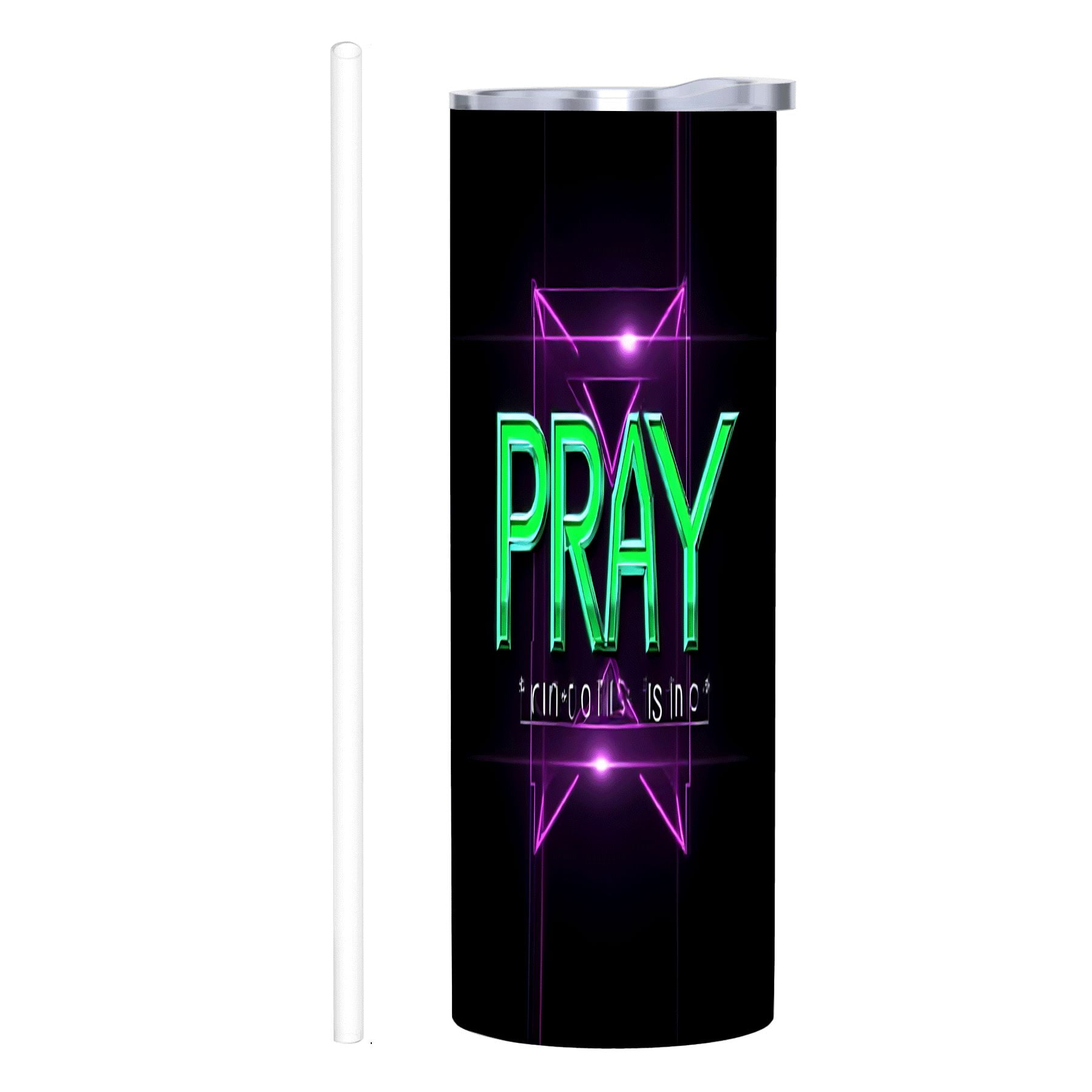 Vibrant 20 oz Stainless Steel Insulated Tumbler - Bold ' PRAY ' Design ...