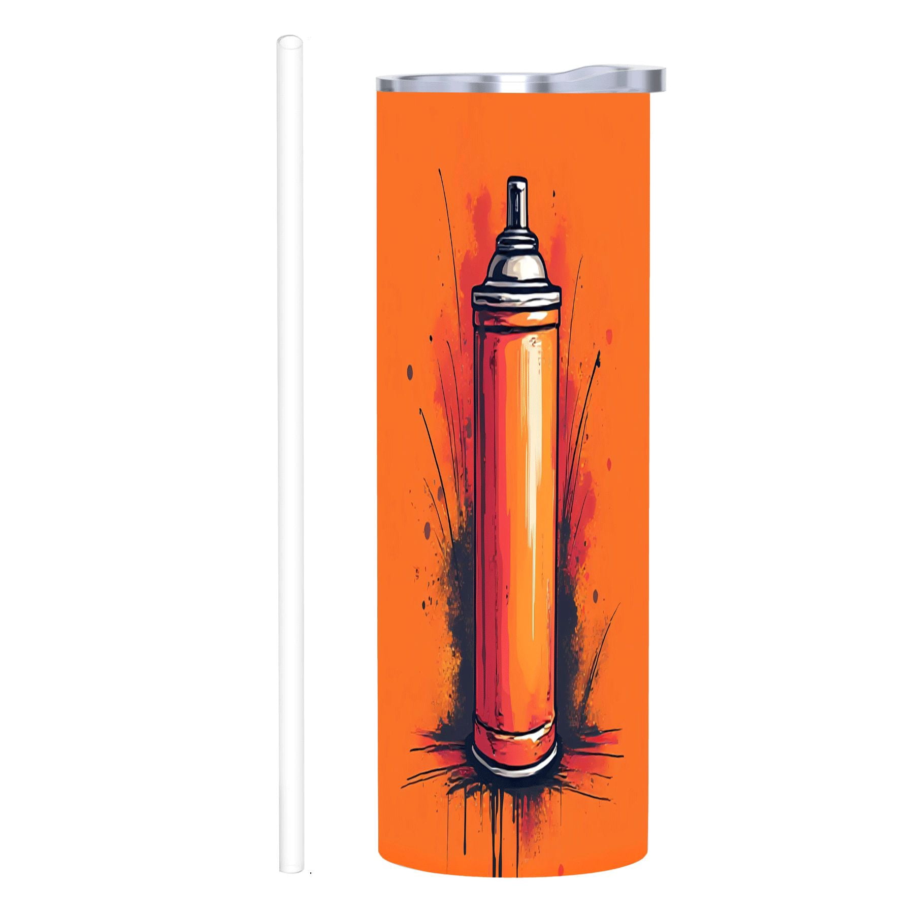 Vibrant 20 oz Stainless Steel Insulated Tumbler - Stylish Orange Can ...