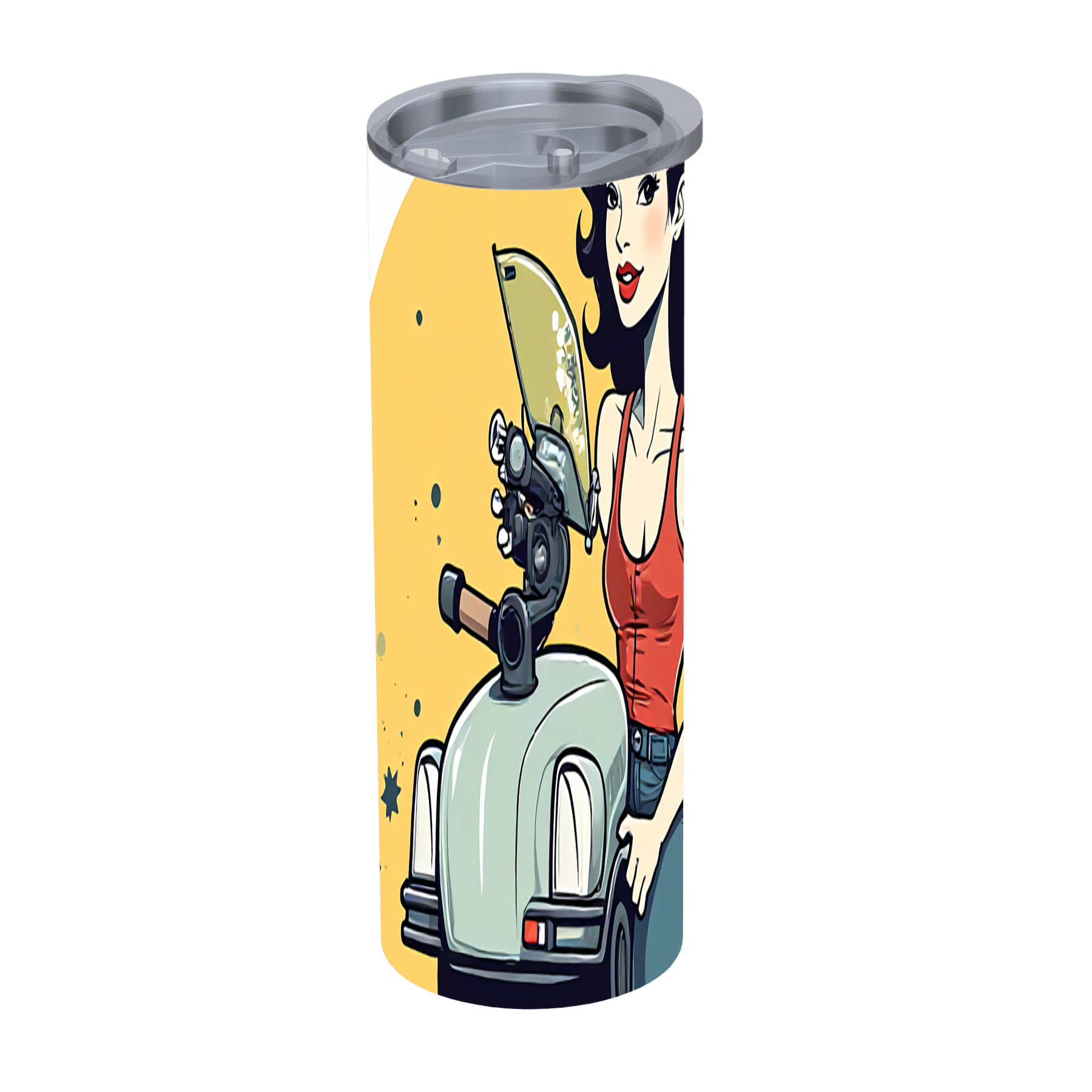 Vibrant 20 oz Stainless Steel Insulated Tumbler with Retro Scooter ...