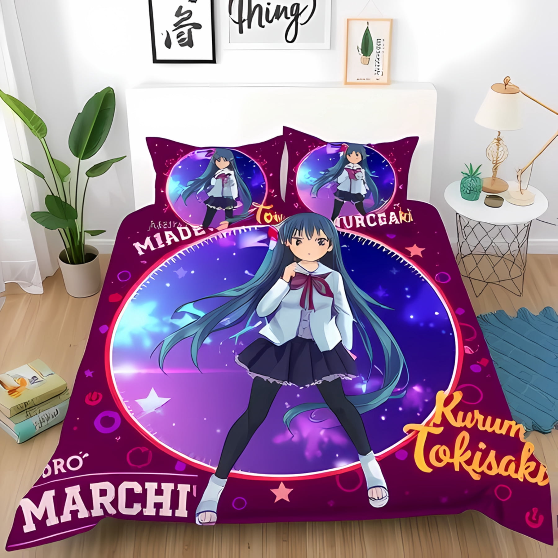 Vibrant 3-Piece Anime Duvet Cover Set - Kurumi Tokisaki & Friends ...