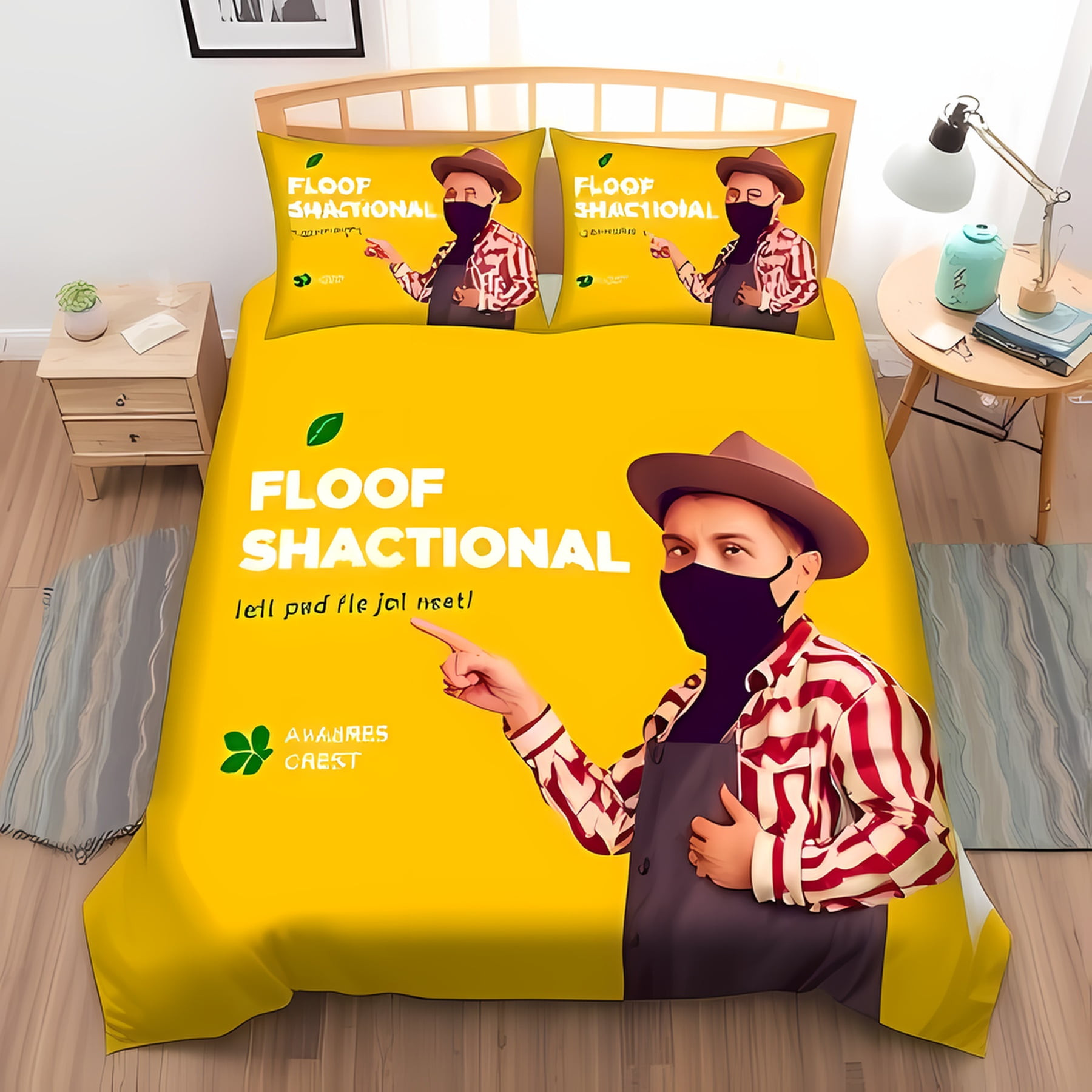 Vibrant 3-Piece Duvet Cover & Pillowcase Set - Playful Graphic Design ...