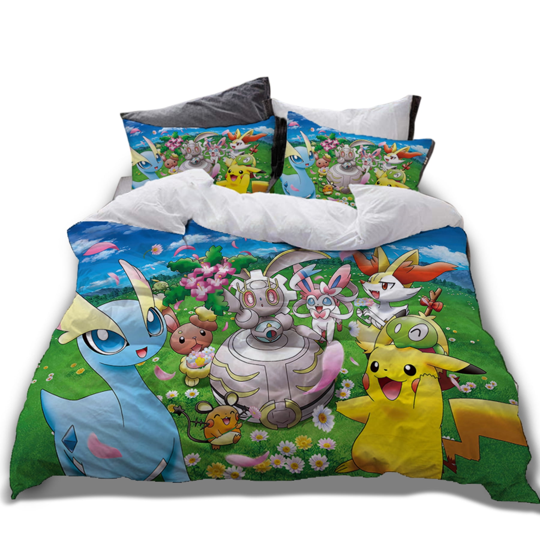 Vibrant 3-Piece Duvet Cover Set - Alolan Vulpix & Lunala in a Cheerful ...