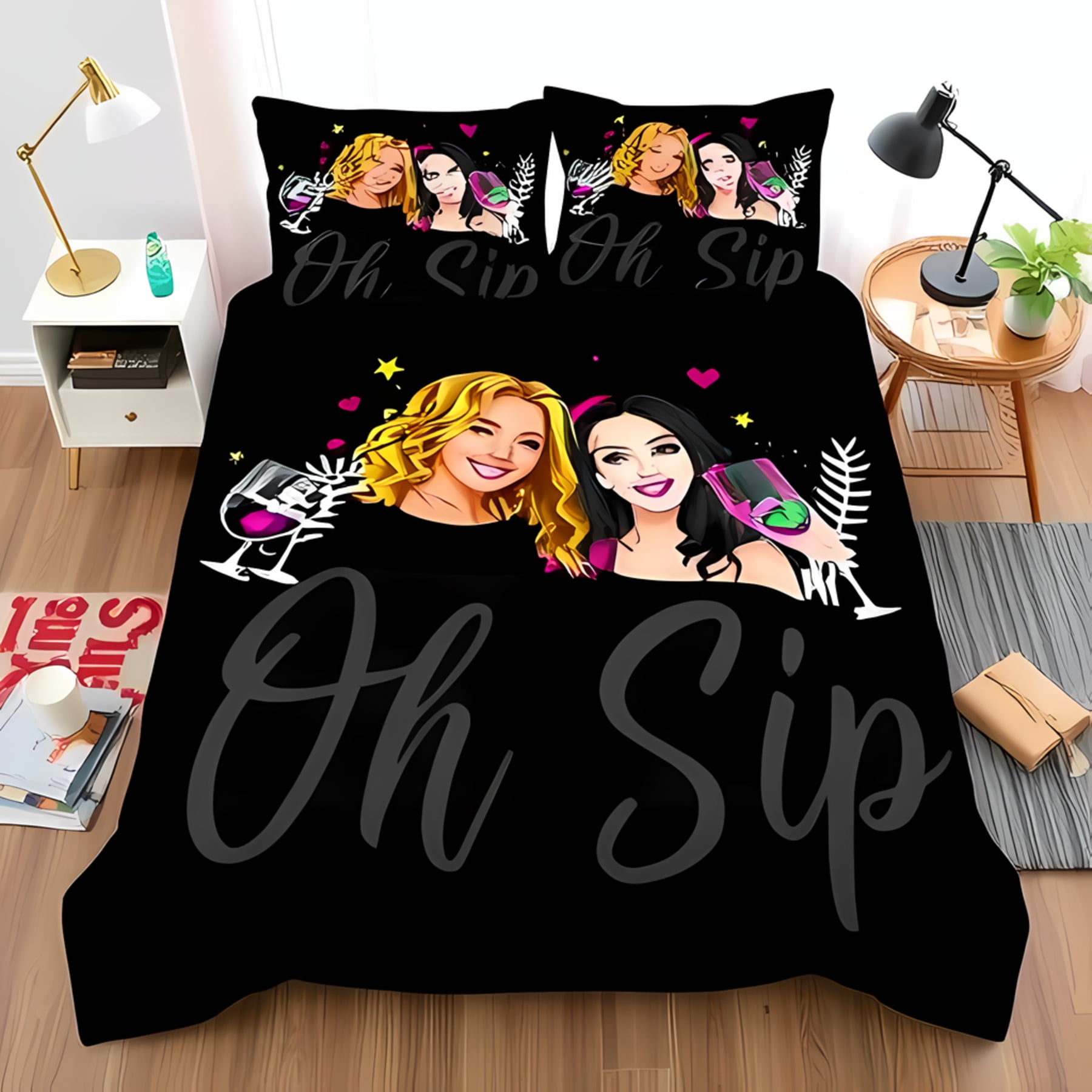 Vibrant 3-Piece Duvet Cover Set - Celebrate Friendship with Stylish ...