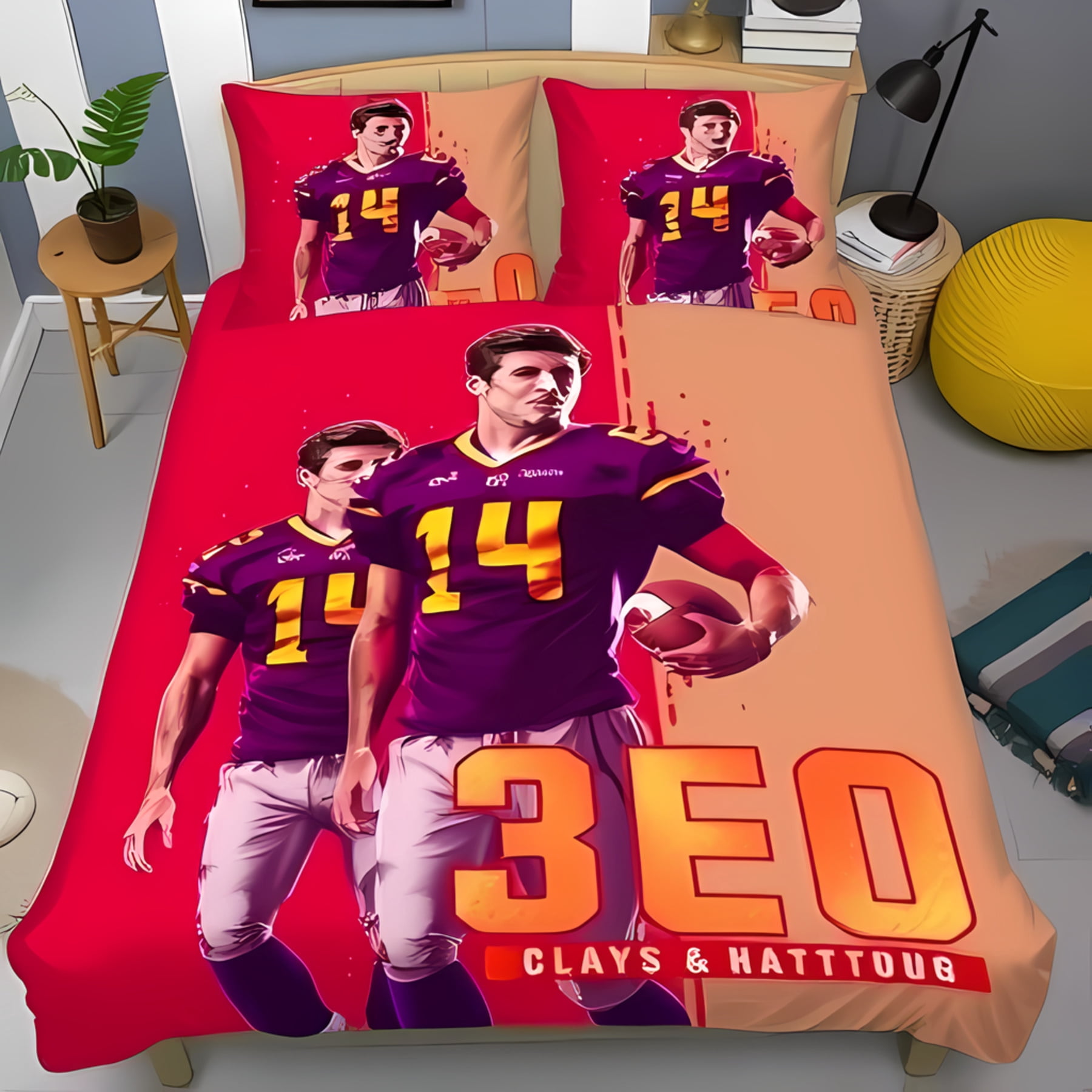 Vibrant 3-Piece Duvet Cover Set Featuring Design with Bold Colors and ...