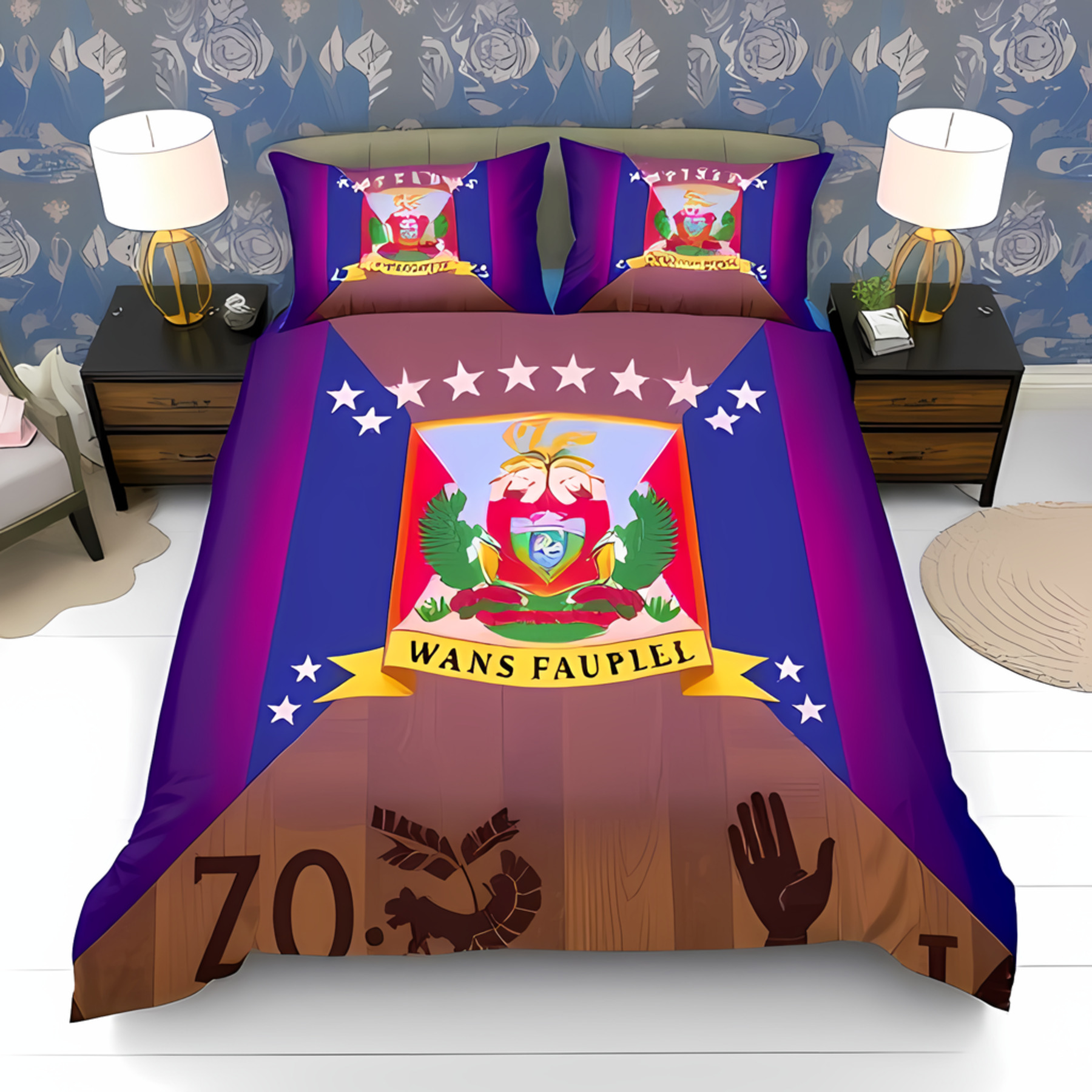 Vibrant 3-Piece Duvet Cover Set Inspired by Sint 's - Rich Purple ...
