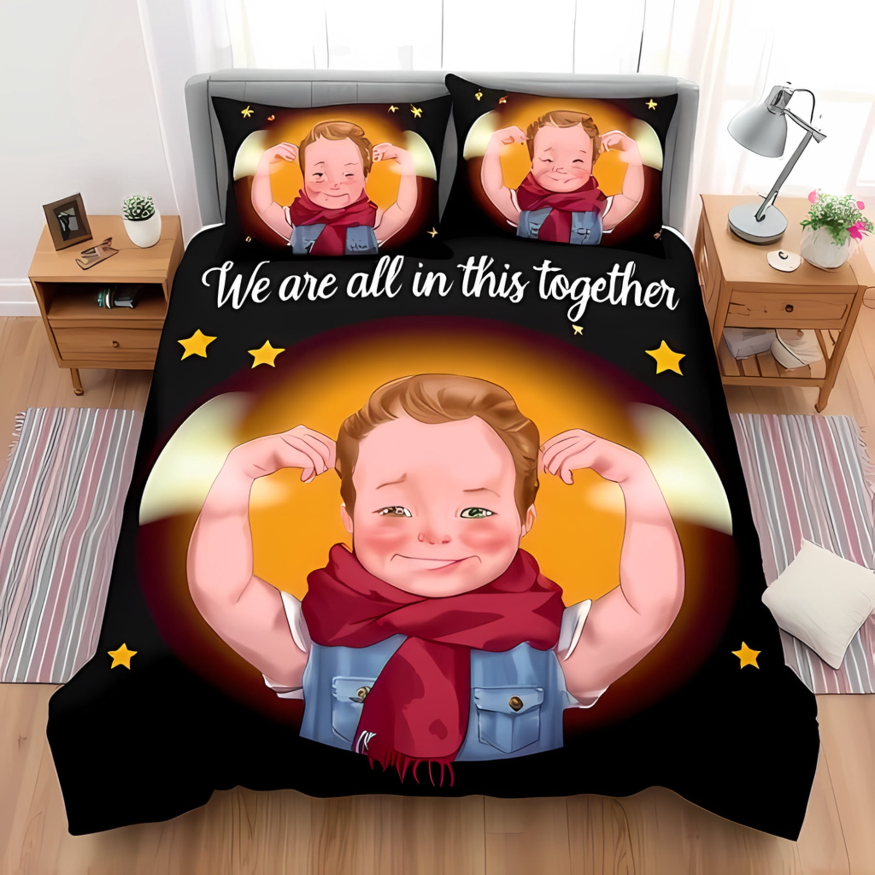 Vibrant 3-Piece Duvet Cover Set with Animated Character Design - " We ...