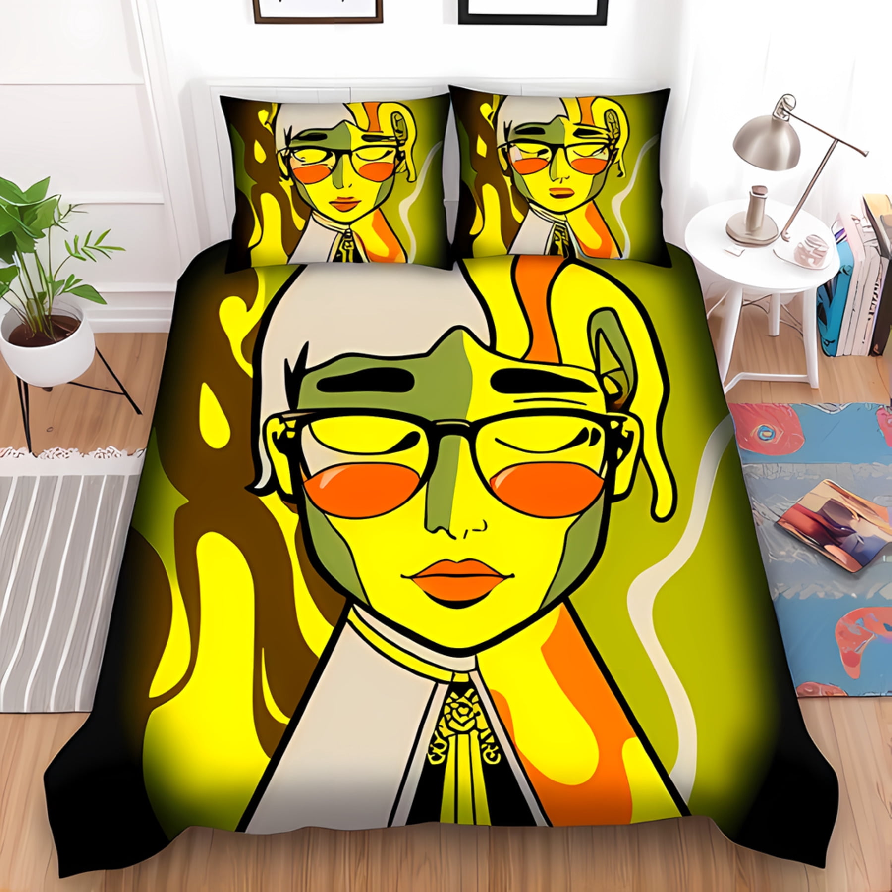 Vibrant 3-Piece Duvet Cover Set with Bold Graphic Design - Eye-Catching ...