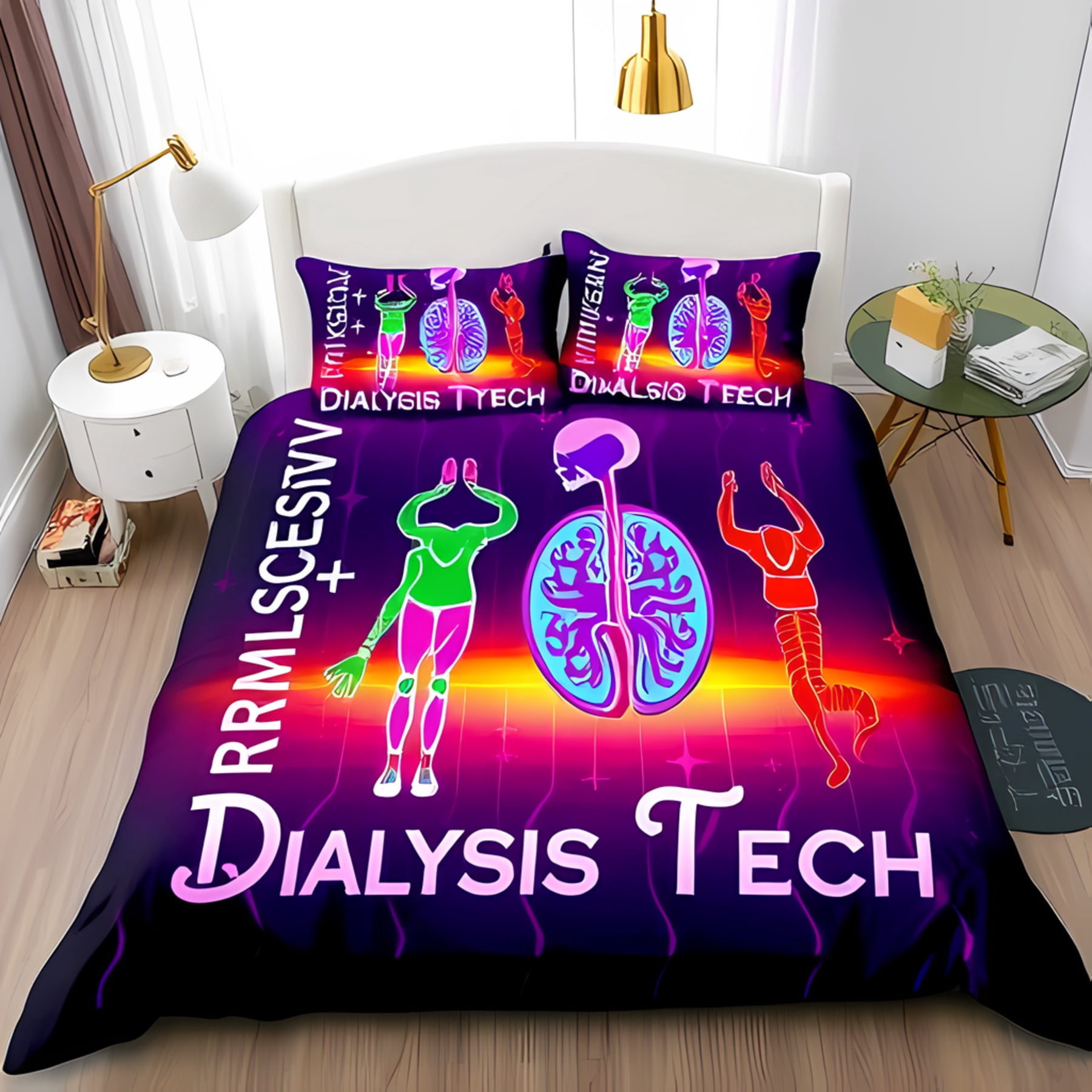 Vibrant 3-Piece Duvet Cover Set with Playful Dialysis Tech Design ...