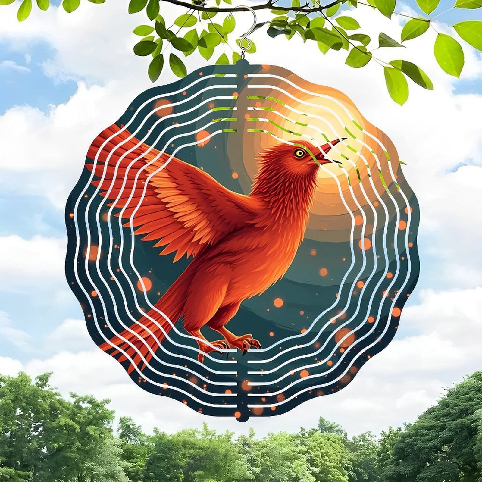 Vibrant 3D Metal Hanging Wind Chimes - Stunning Bird Design with ...